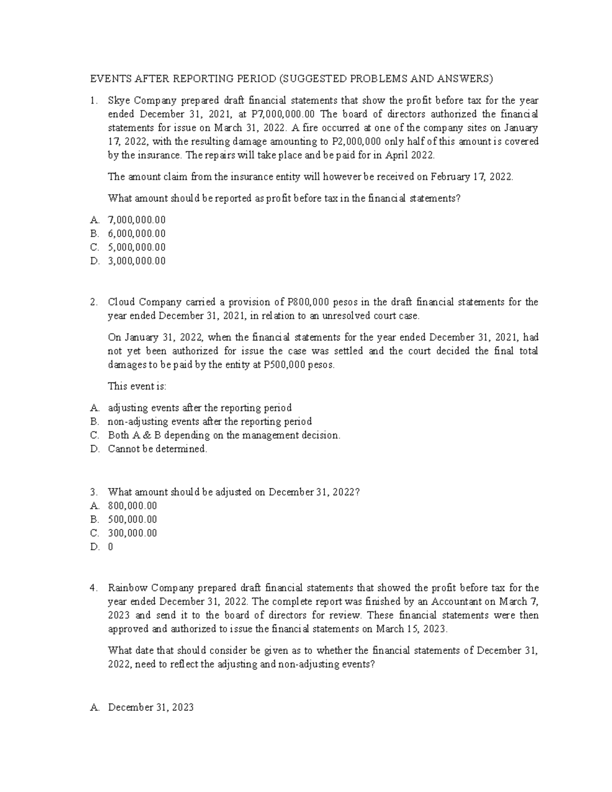 CFAS Events After Reporting Period: Key Problems & Solutions Analysis ...