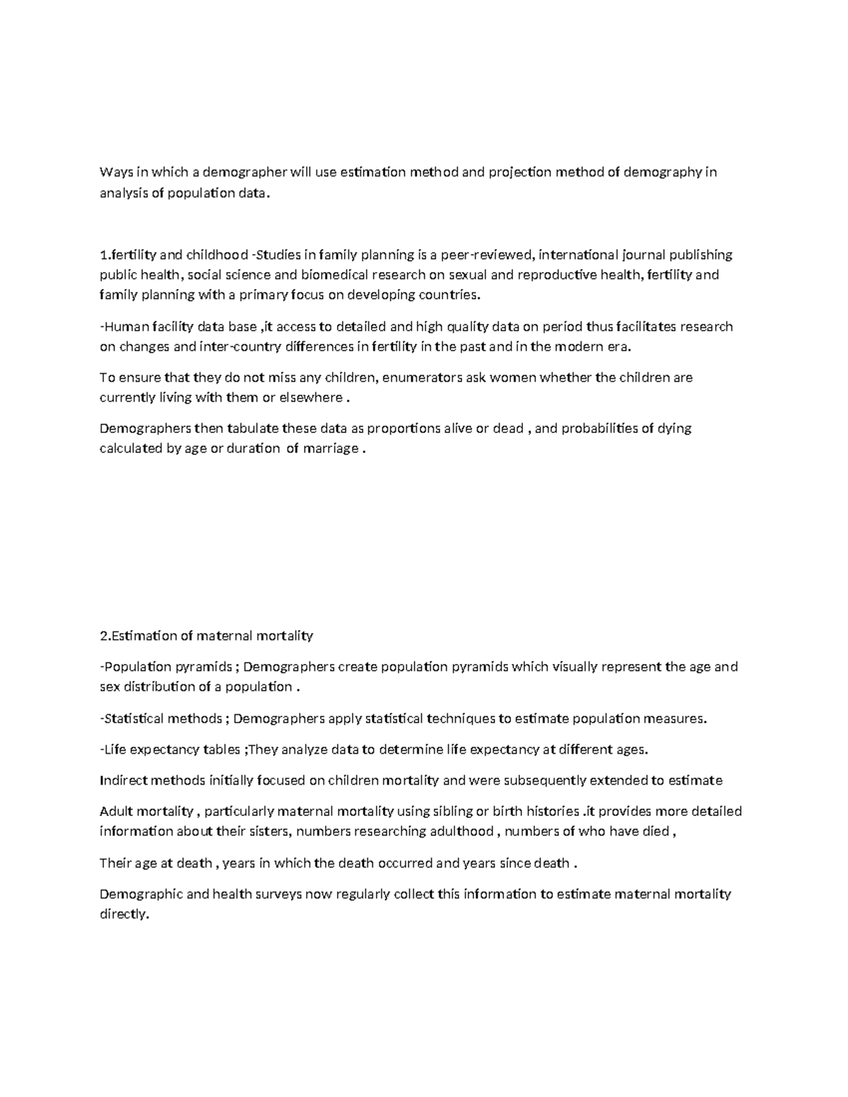 Demographic Methods: Estimation & Projection Techniques in Population ...