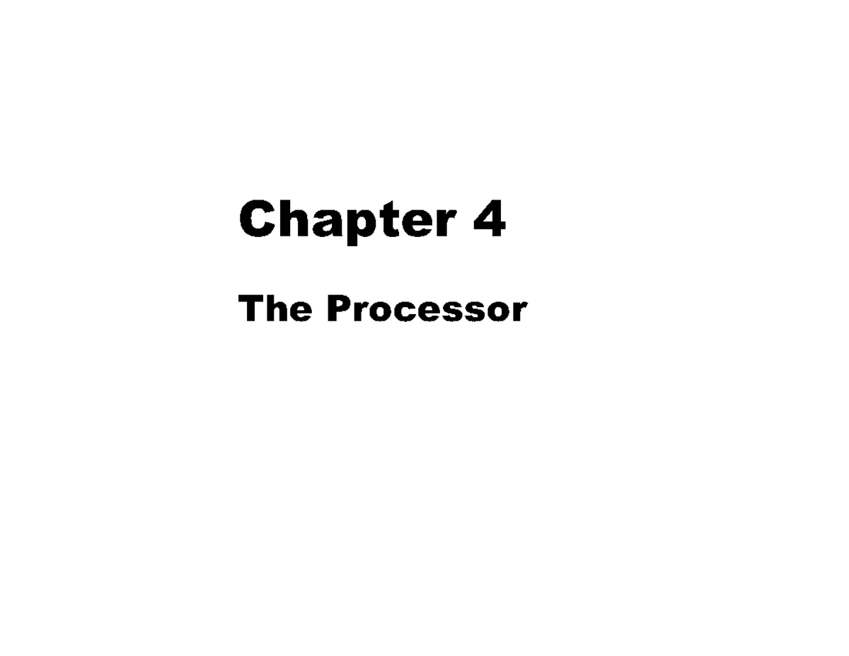4-1 - Chpt 4.1 - Chapter 4 The Processor Introduction n CPU performance ...