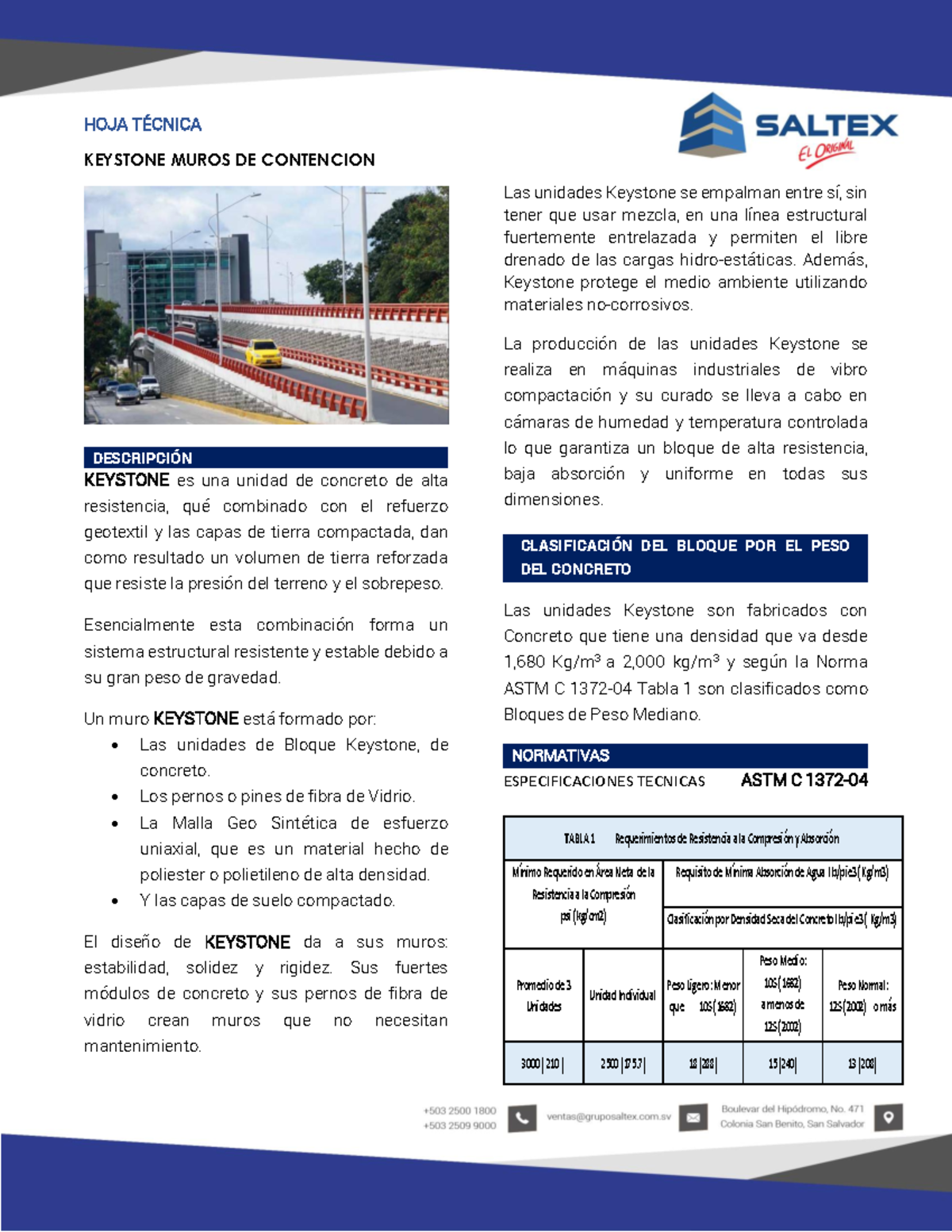Tabla De Colores De Muros De Contención Keystone