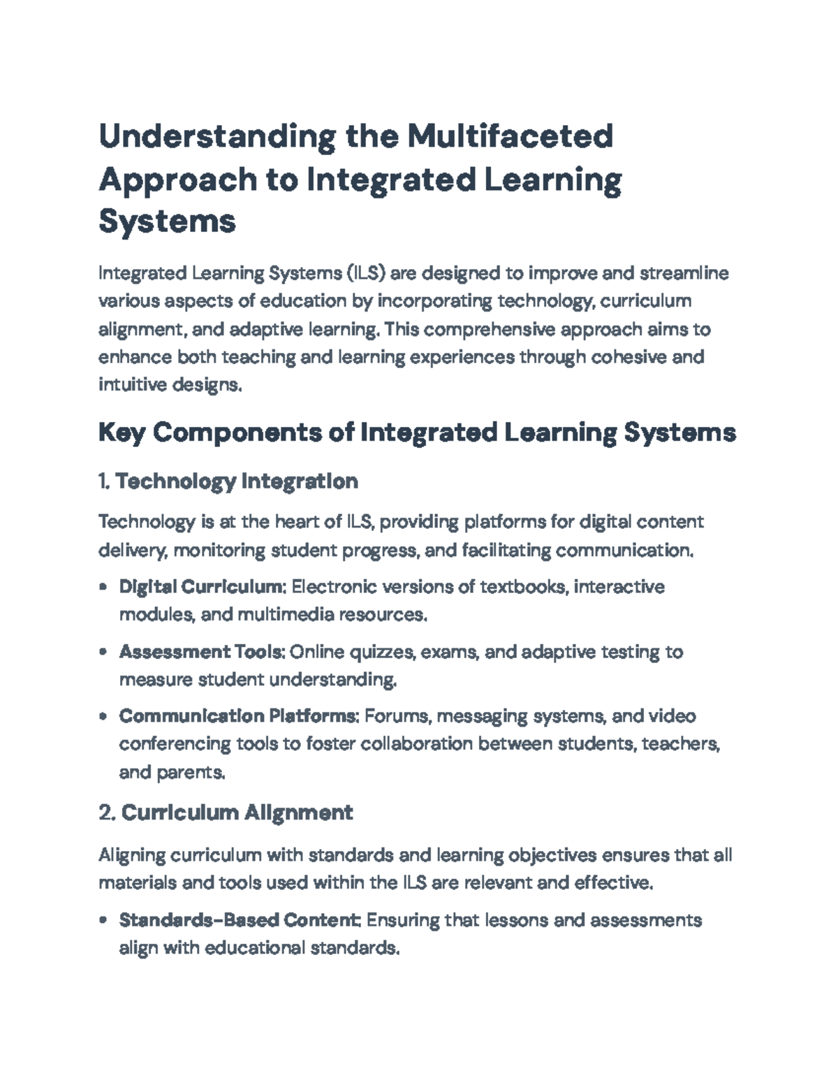 Integrated Learning Systems: Enhancing Education Through Technology ...