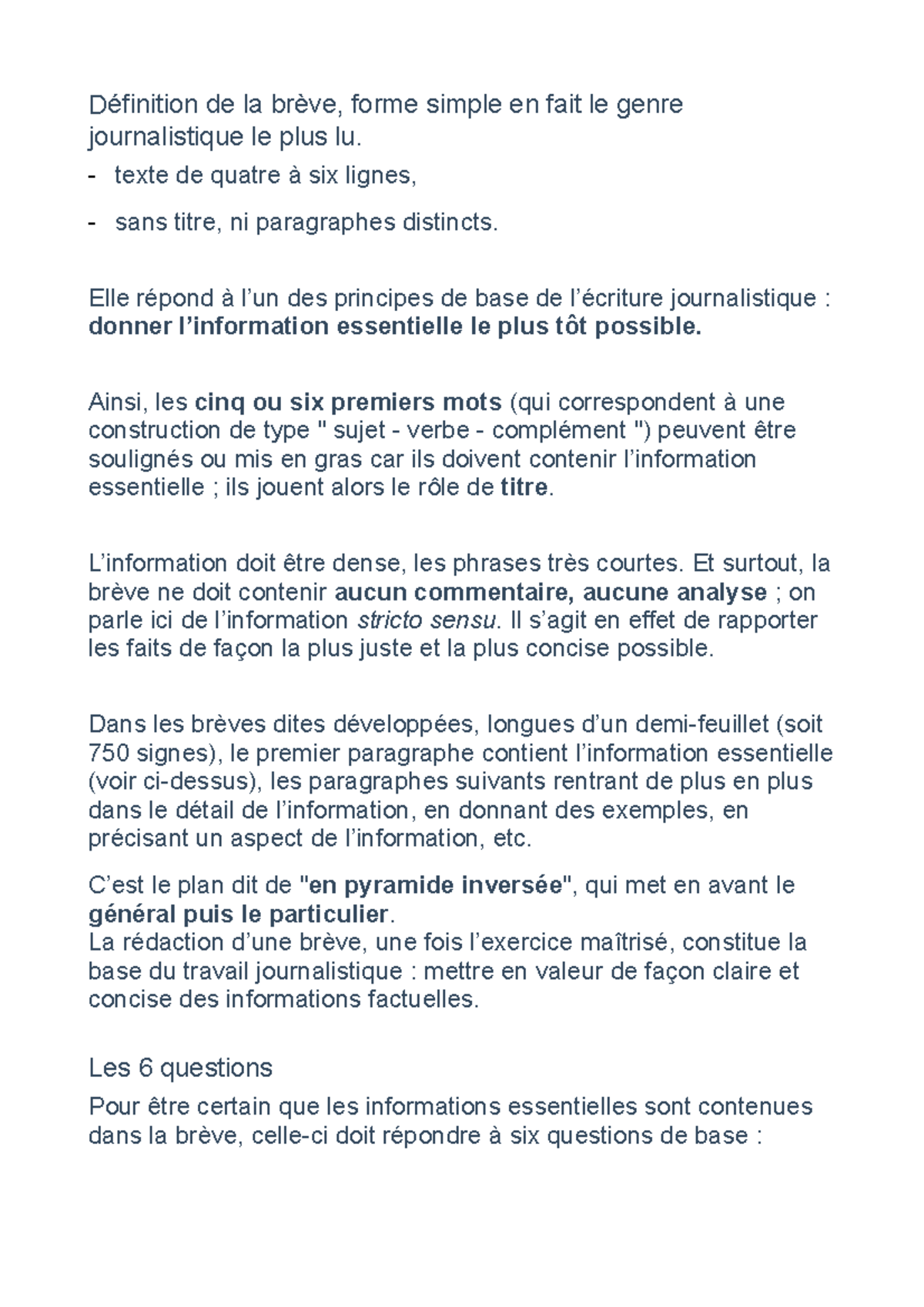 Brève journalistique : Définition, caractéristiques et questions clés ...