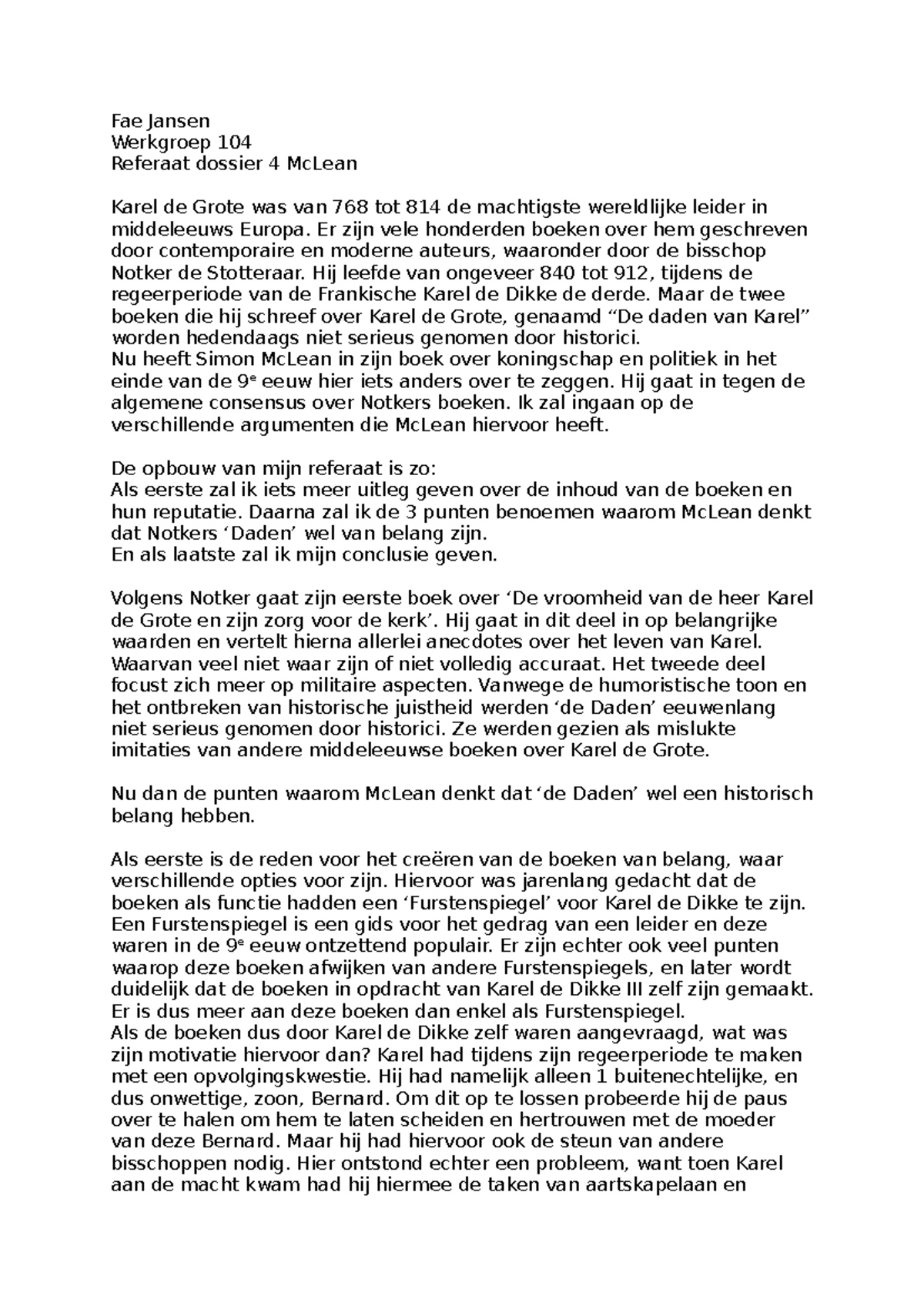 Referaat MG: Analyse van Simon McLean's interpretatie van Notkers ...