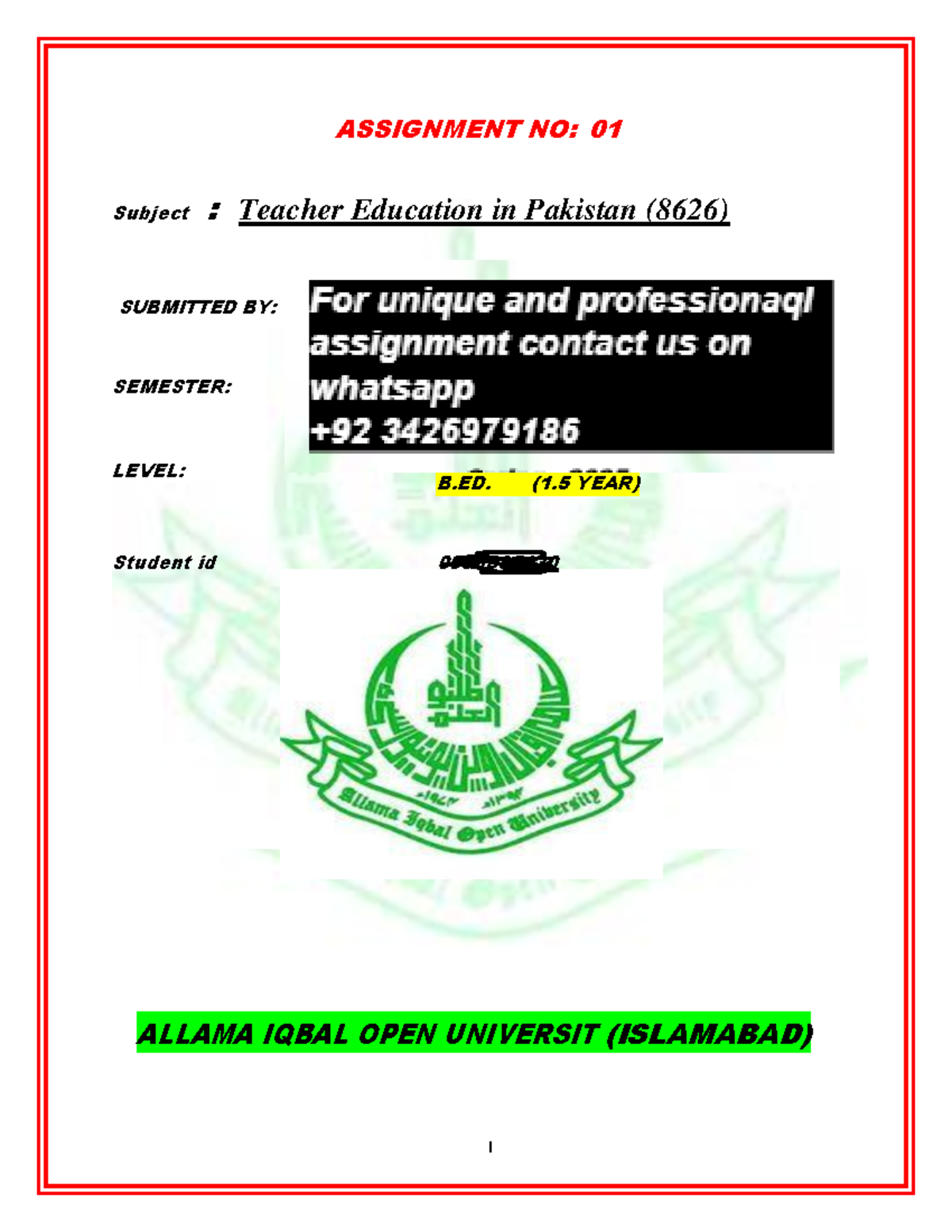 Importance of Teacher Education in Pakistan: Addressing Challenges (8626) - Studocu