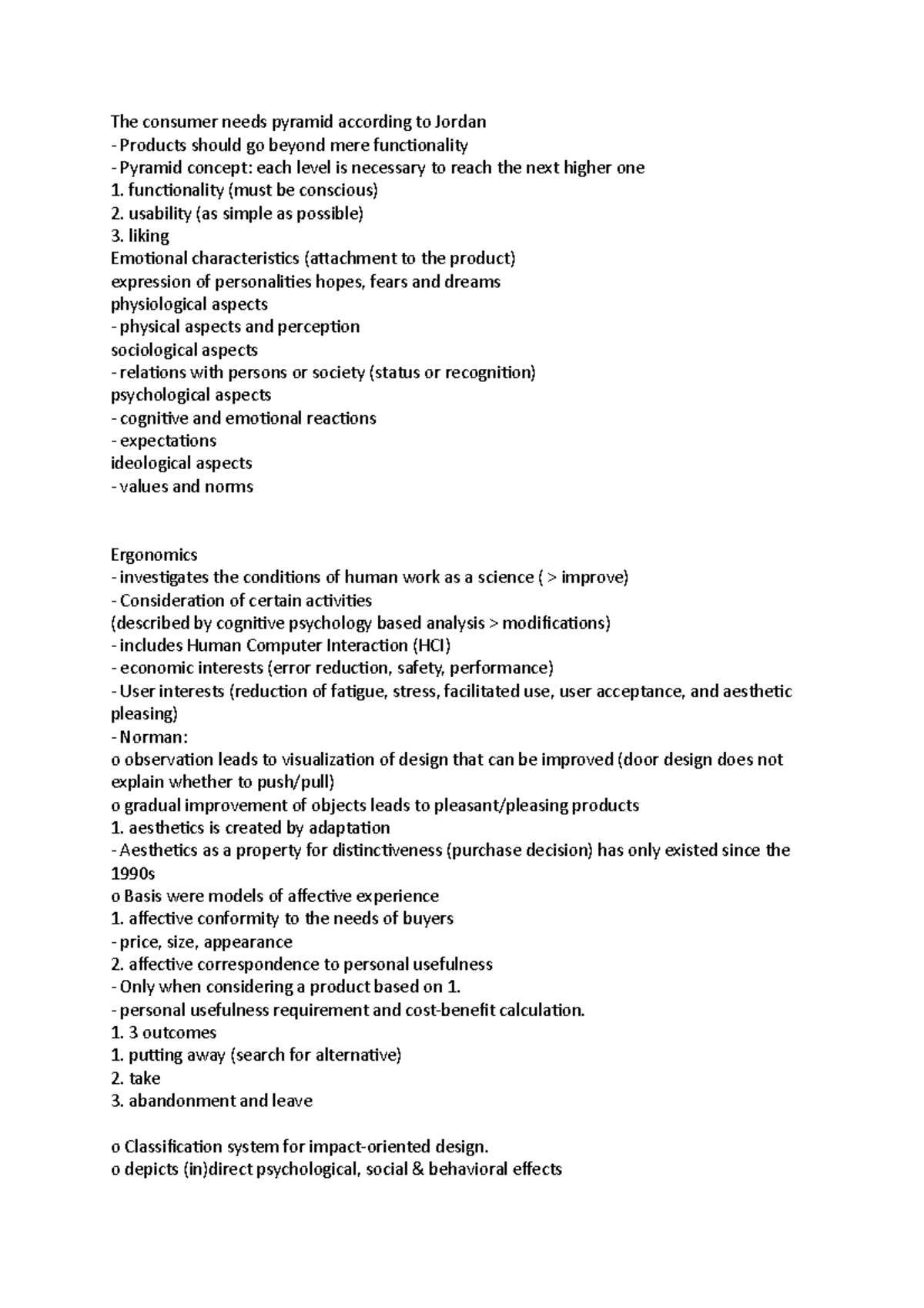 Consumer Needs Pyramid & Ergonomics: Insights from Jordan's Theory ...