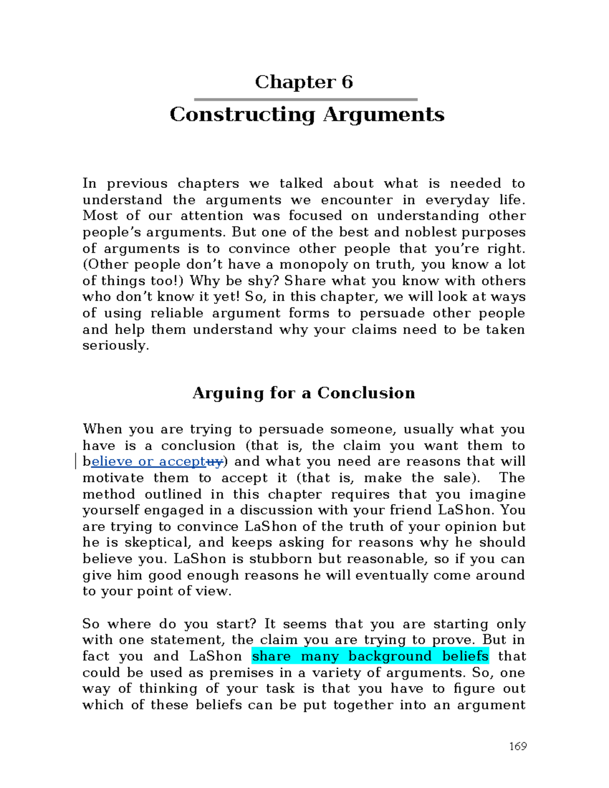 Chapter 6 - Constructing Arguments - Chapter 6 Constructing Arguments ...