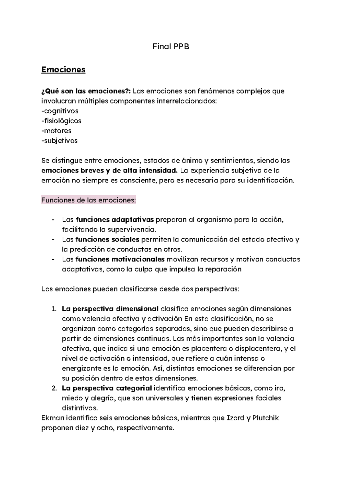 Final PPB: Comprendiendo las Emociones y su Función en la Psicología ...
