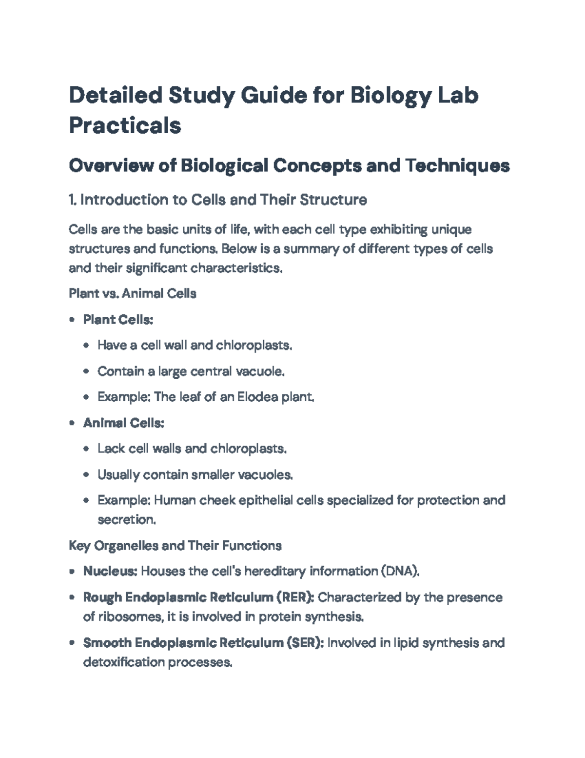 Biology Lab Practical Study Guide: Key Concepts and Techniques ...