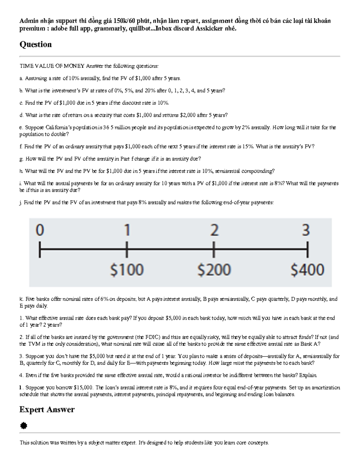 TIME VALUE OF MONEY Q&A (Course Code: 101) - Studocu