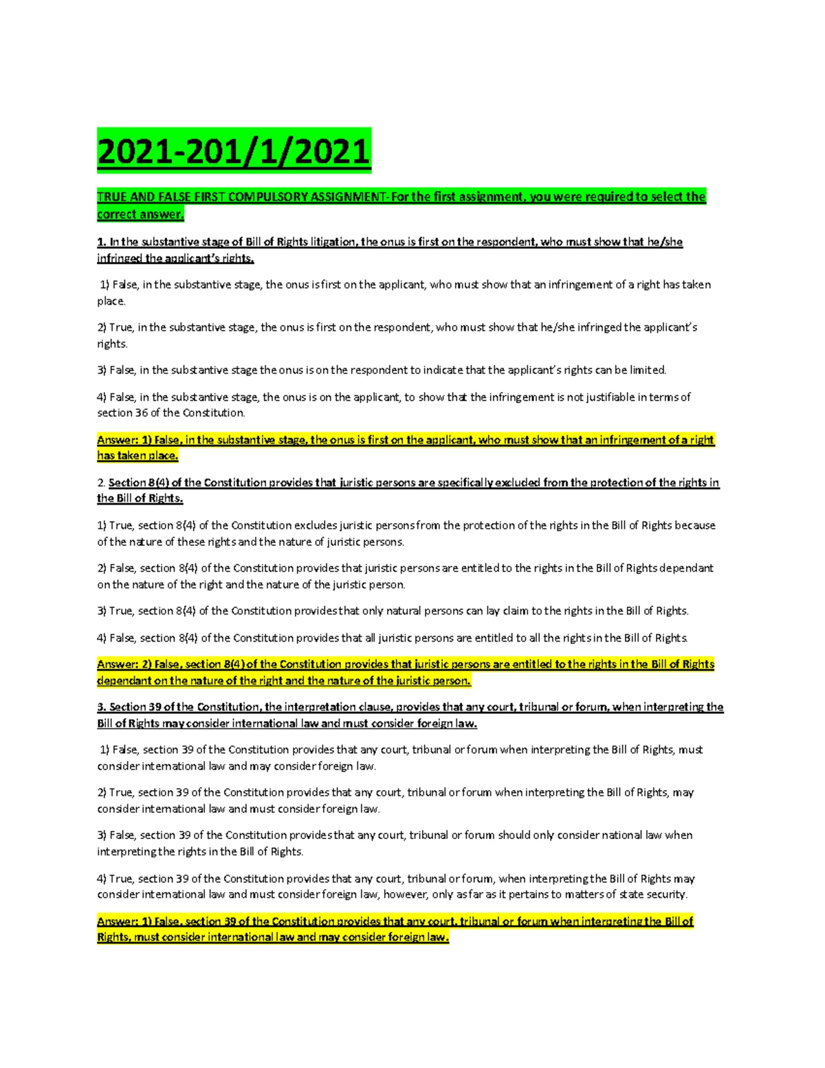 FUR2601 Final Exam Questions and Answers Guide - Studocu