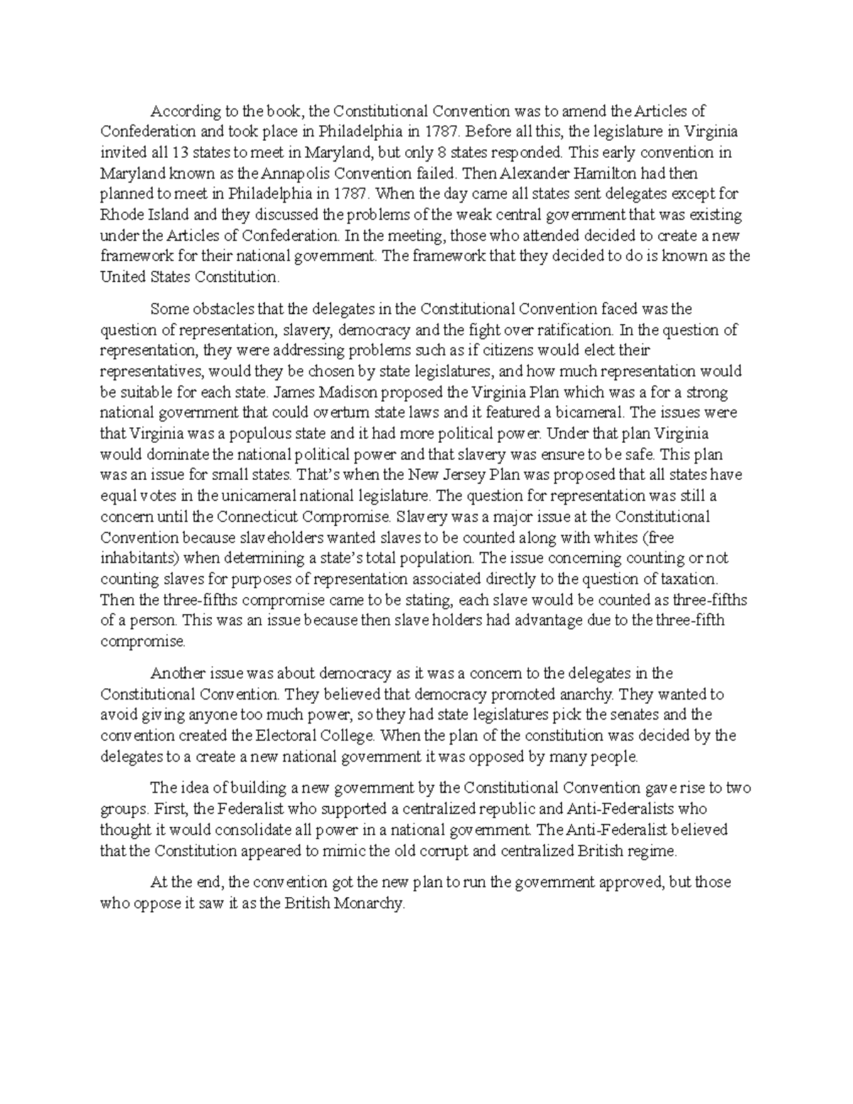 History 101: The Constitutional Convention Overview and Key Issues ...