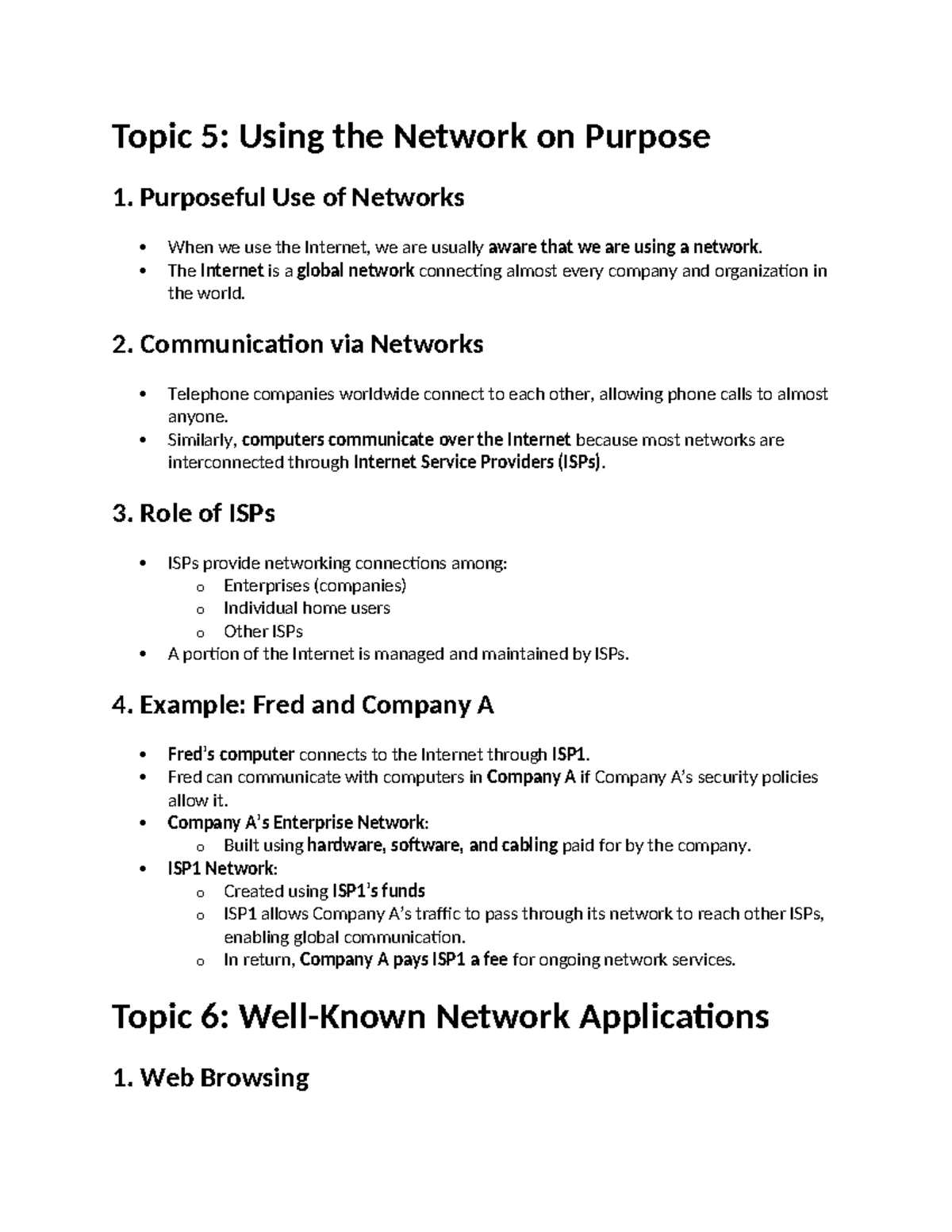 Topic 5: Purposeful Use of Networks and Applications - Studocu