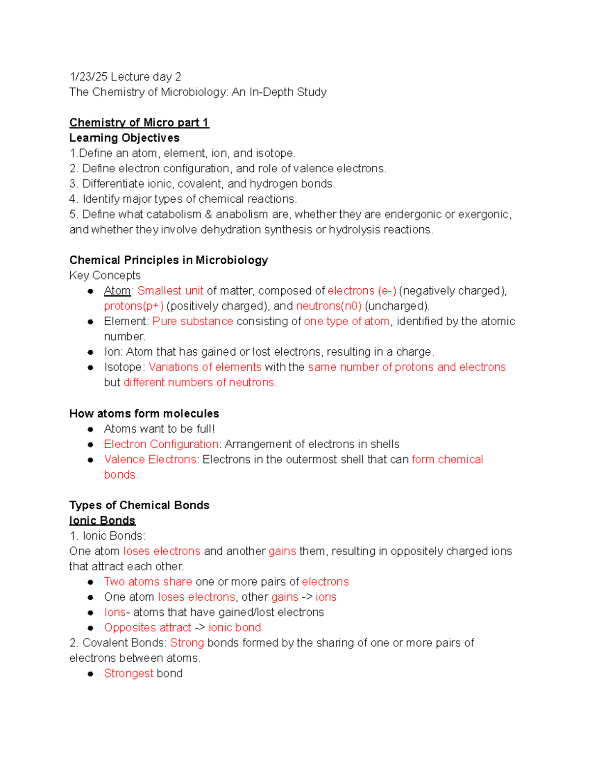 The Chemistry of Microbiology: Key Concepts and Biological Molecules ...
