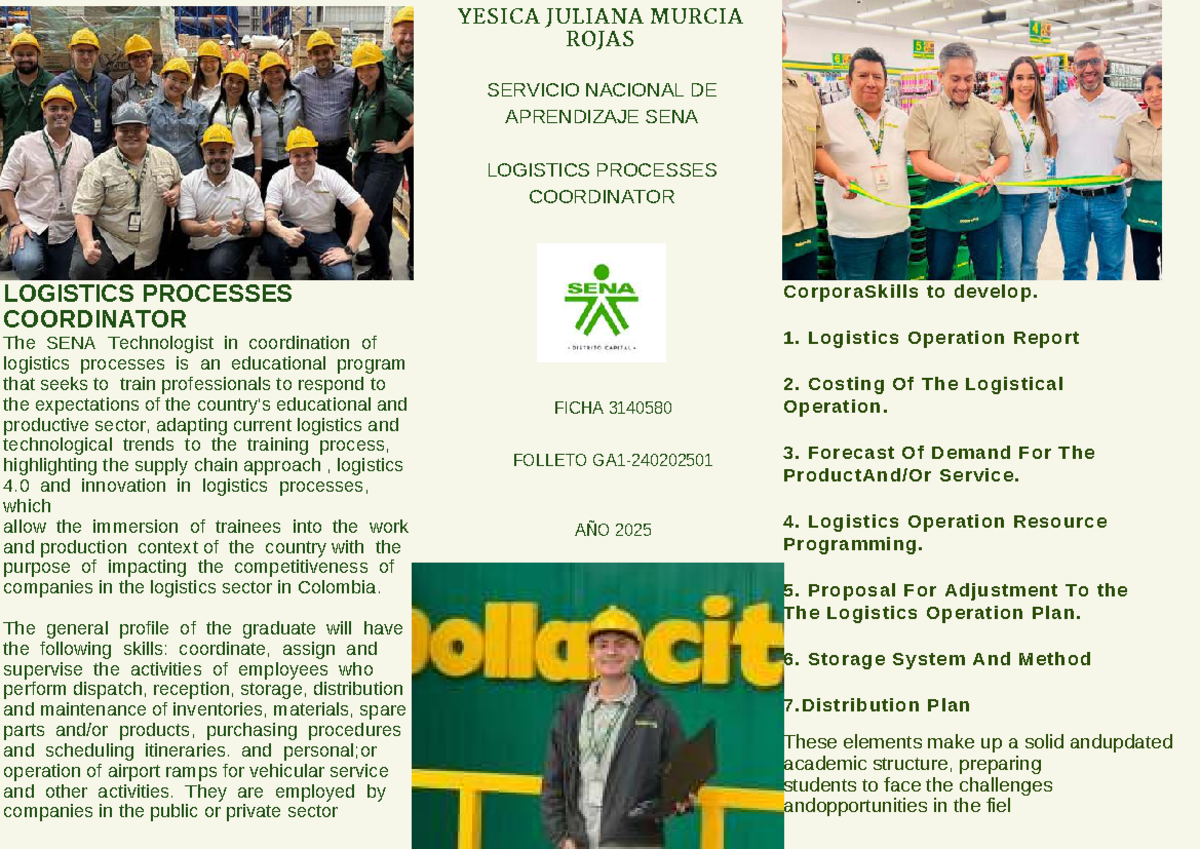 Logistics Processes Coordinator Overview - SENA Program Insights - Studocu