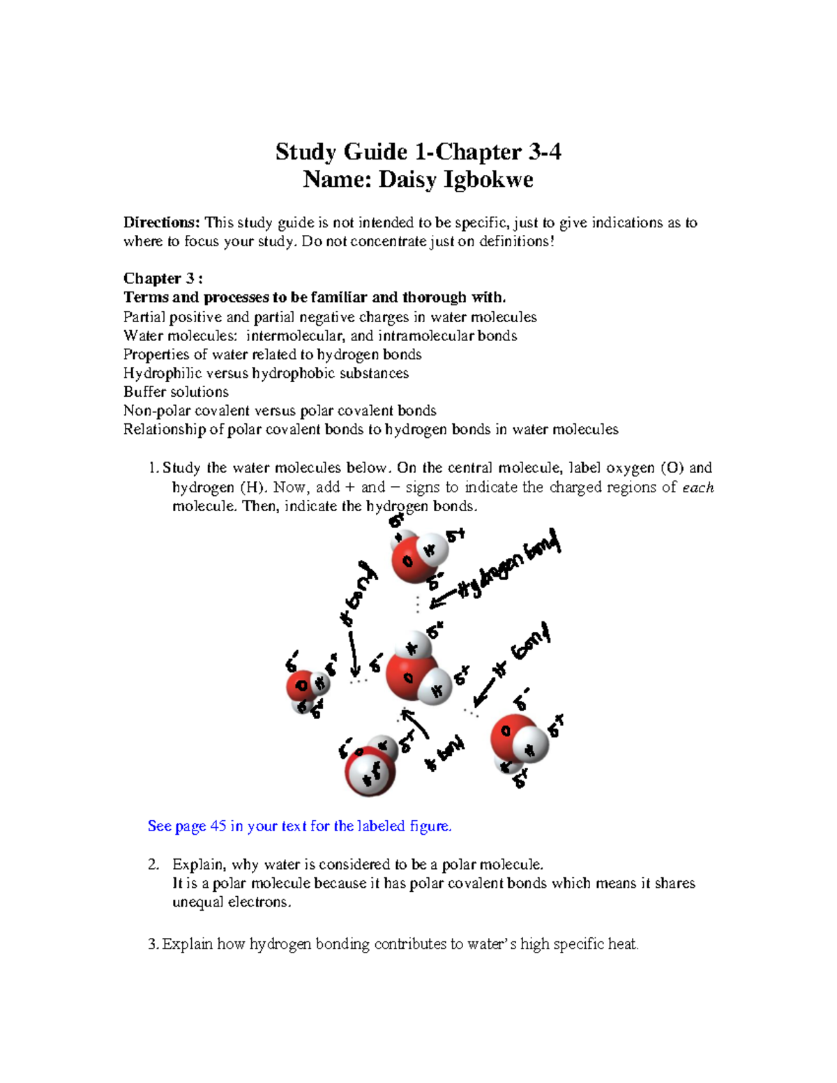 BIO-181 Study Guide: Chapters 3-4 Key Concepts and Ideas - Studocu