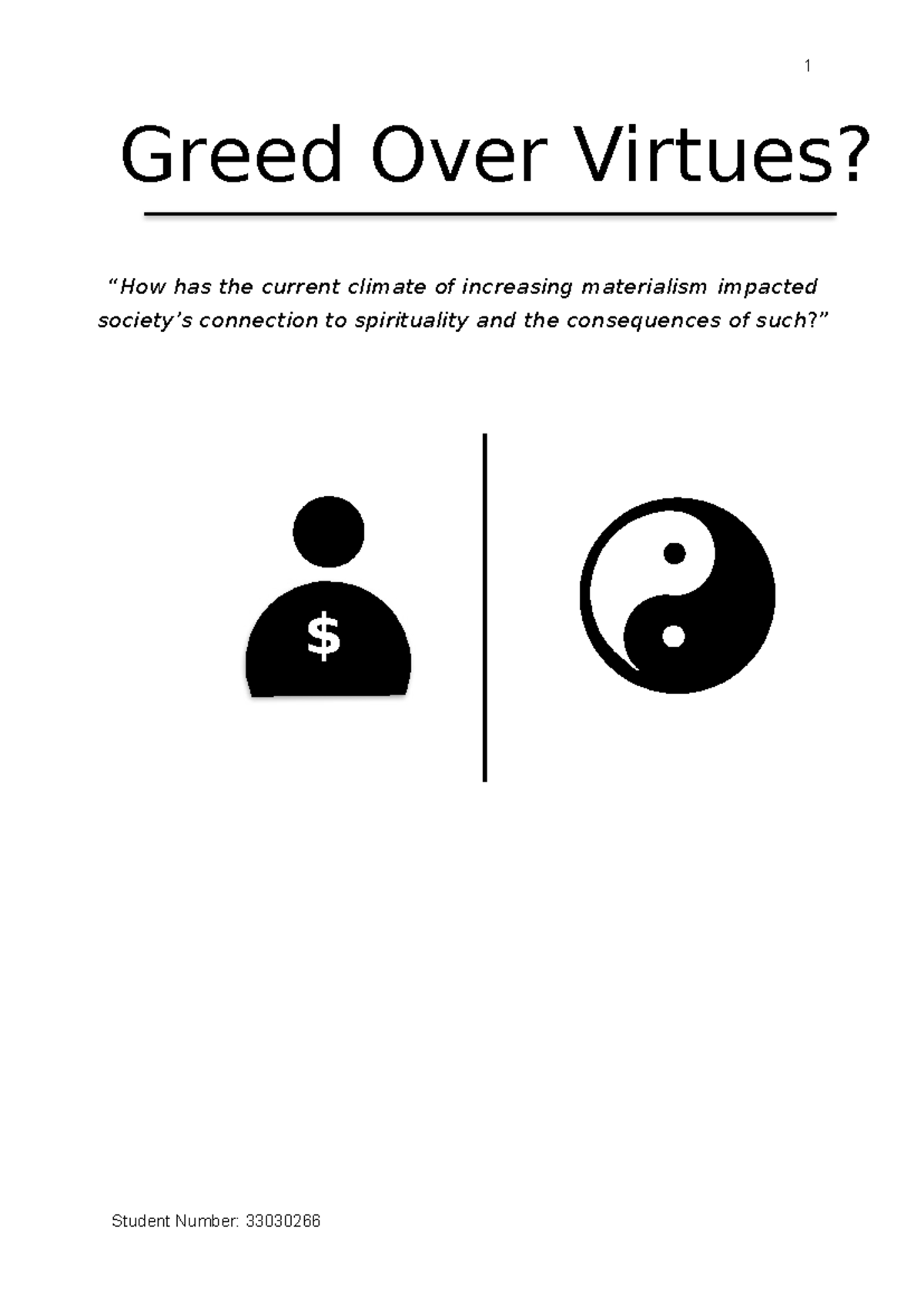 Society and Culture PIP: Materialism vs. Spirituality Analysis - Studocu