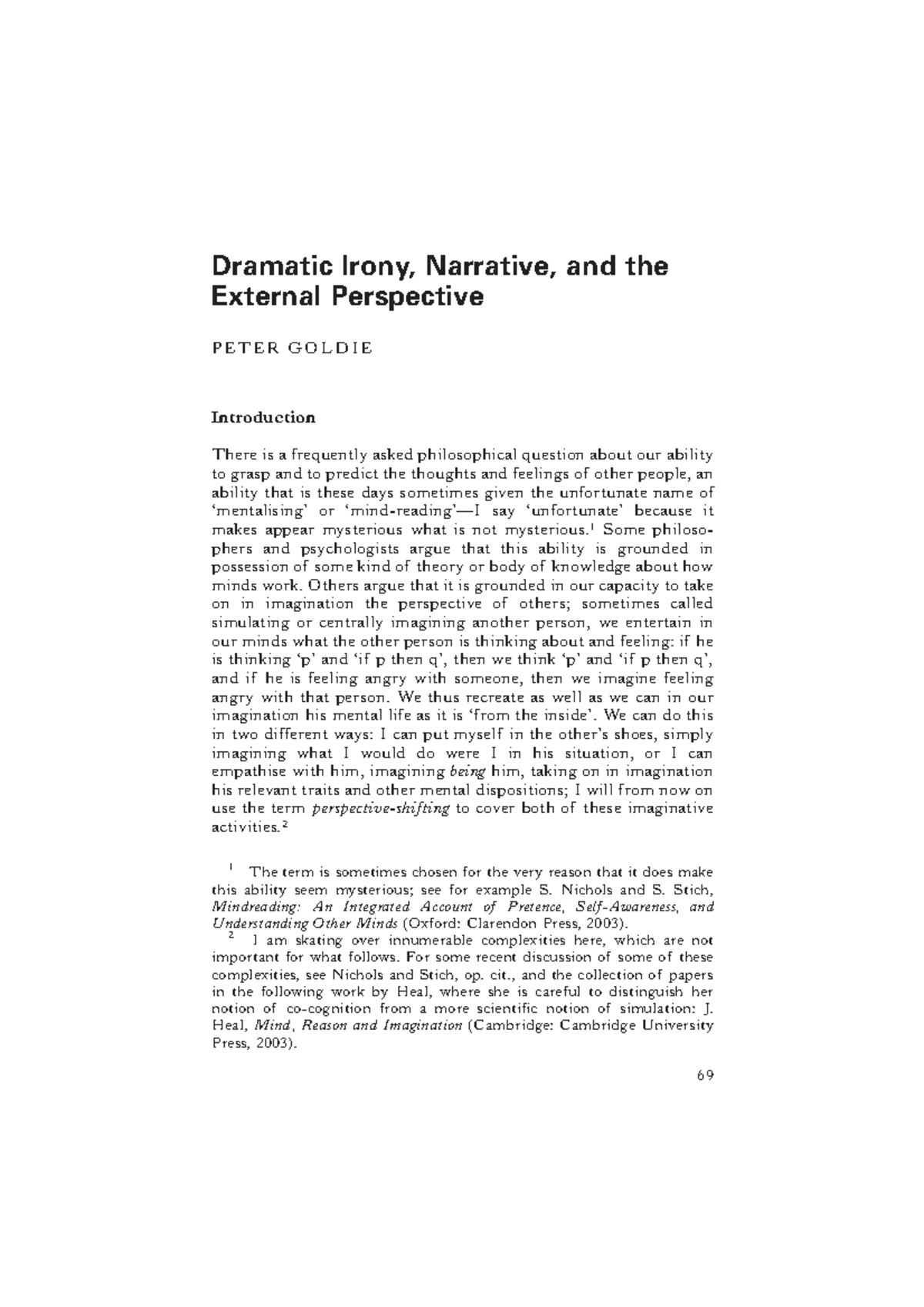 Dramatic Irony, Narrative Perspectives, and External Engagement in ...