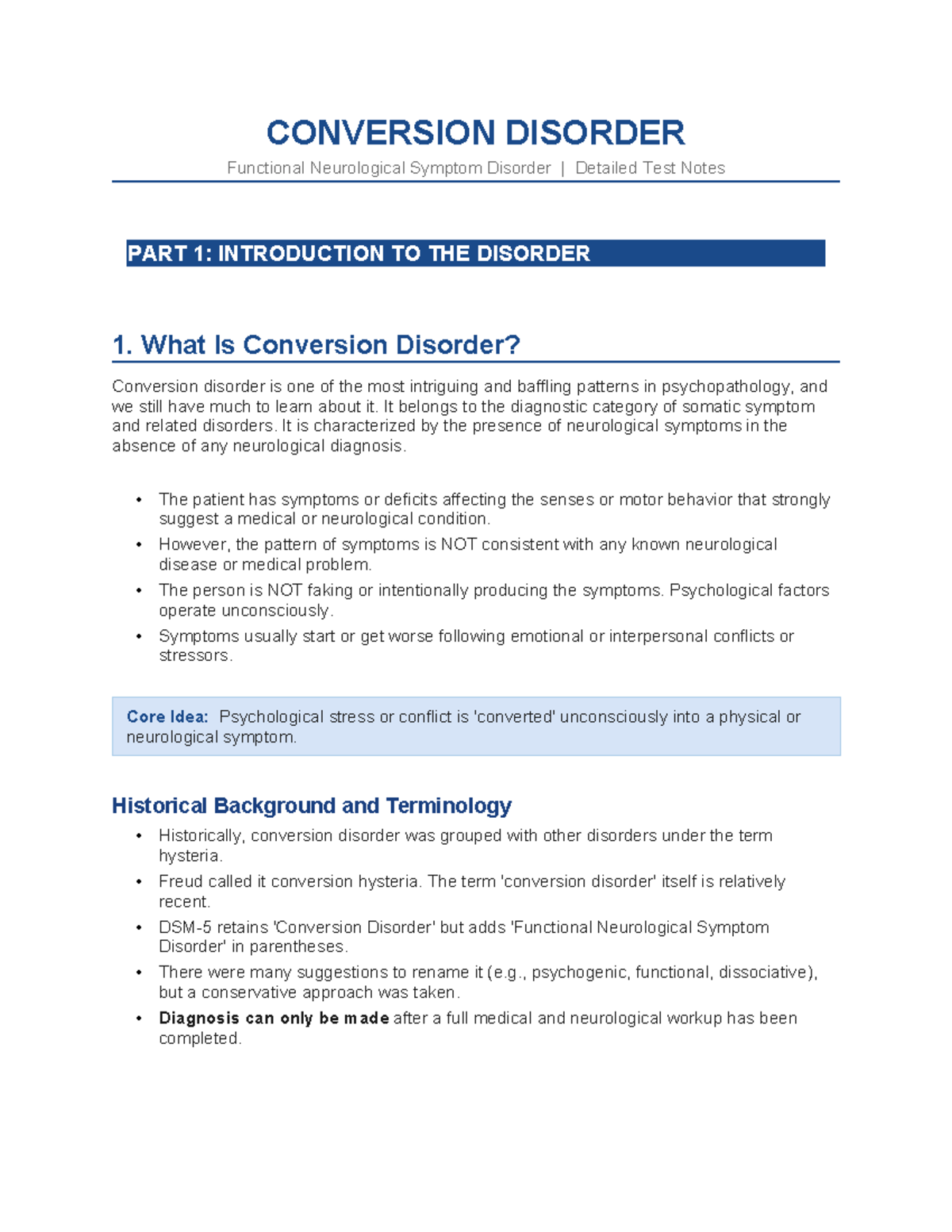 CONVERSION DISORDER (Functional Neurological Symptom Disorder) Test ...