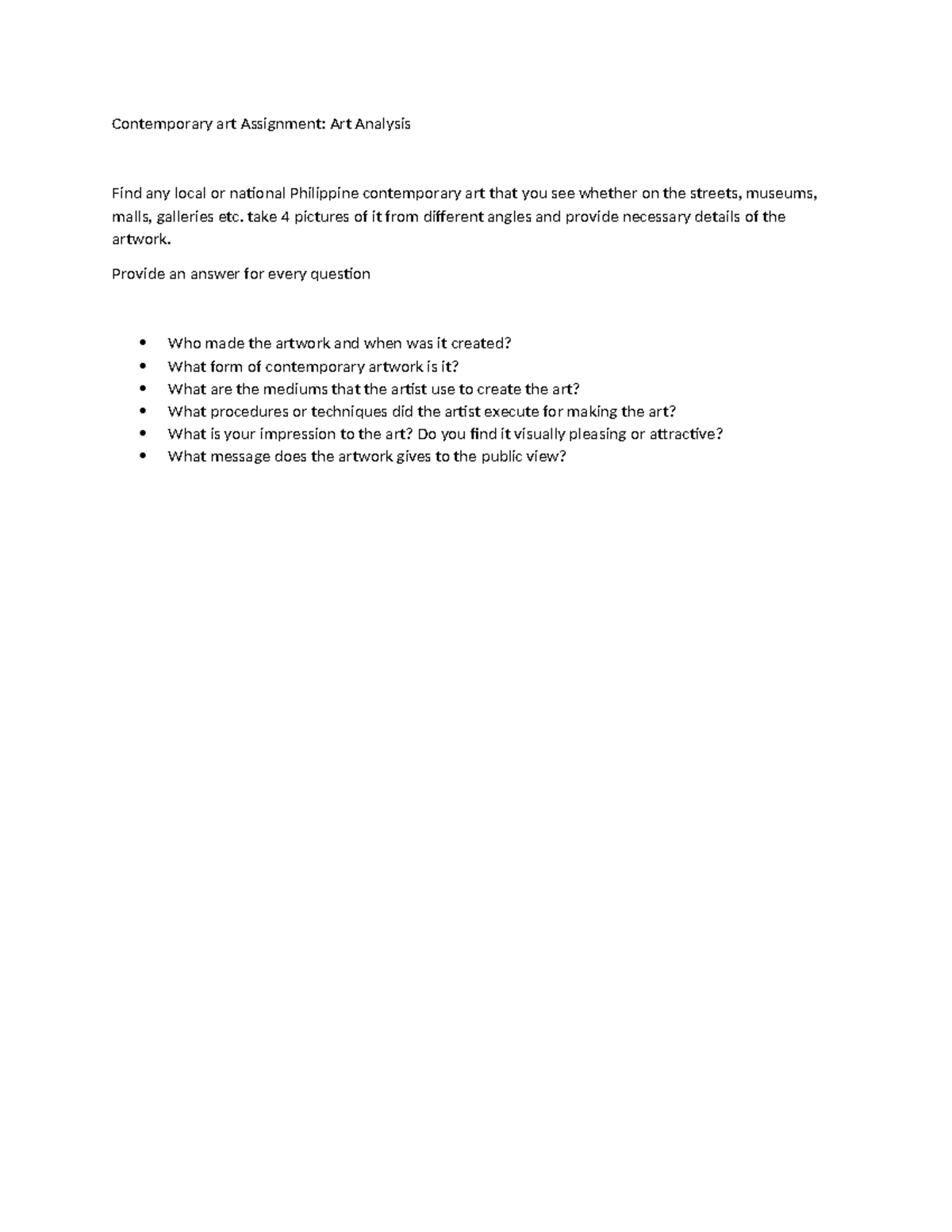 Contemporary-art-Assignment - Contemporary art Assignment: Art Analysis ...