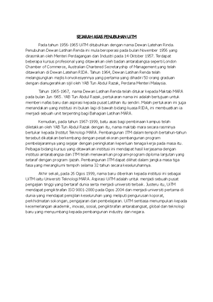 SEJARAH PENUBUHAN UITM [DEWAN LATEHAN RIDA 1956 TILL BECOME BE UITM ...