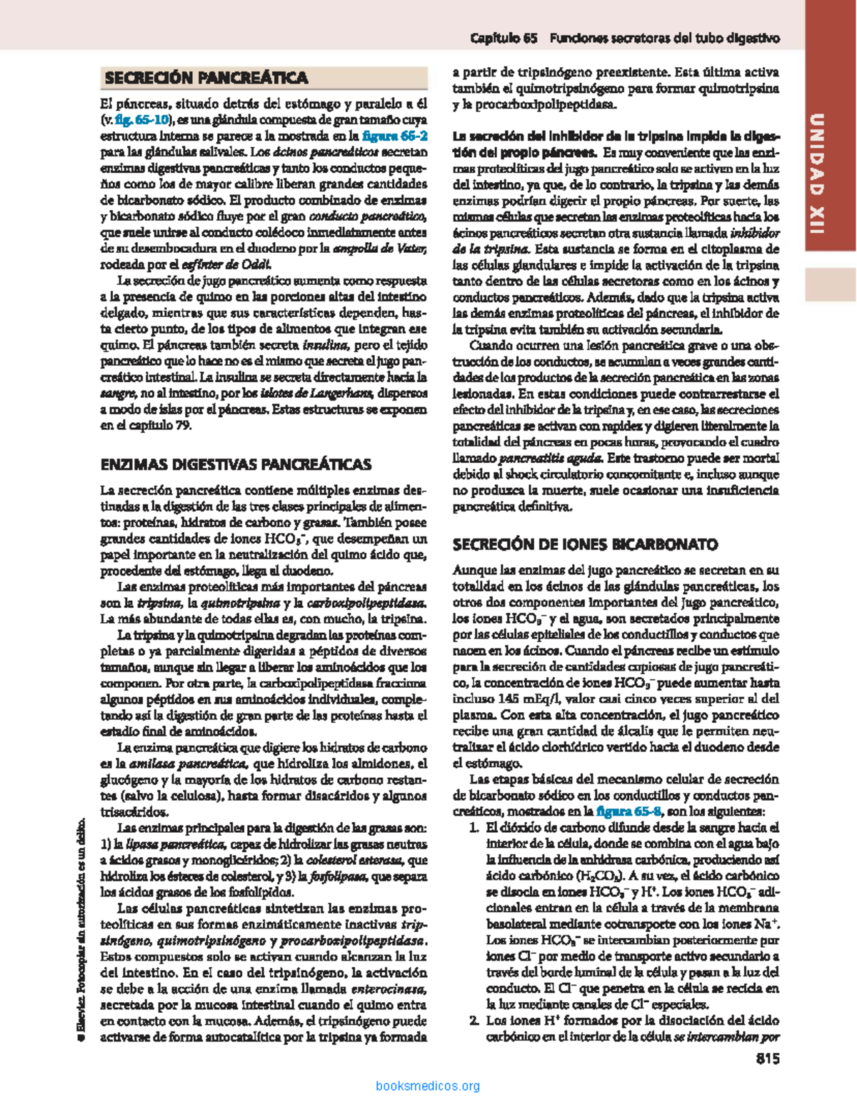 Capítulo 65: Funciones Secretoras del Páncreas y Secreción Pancreática ...