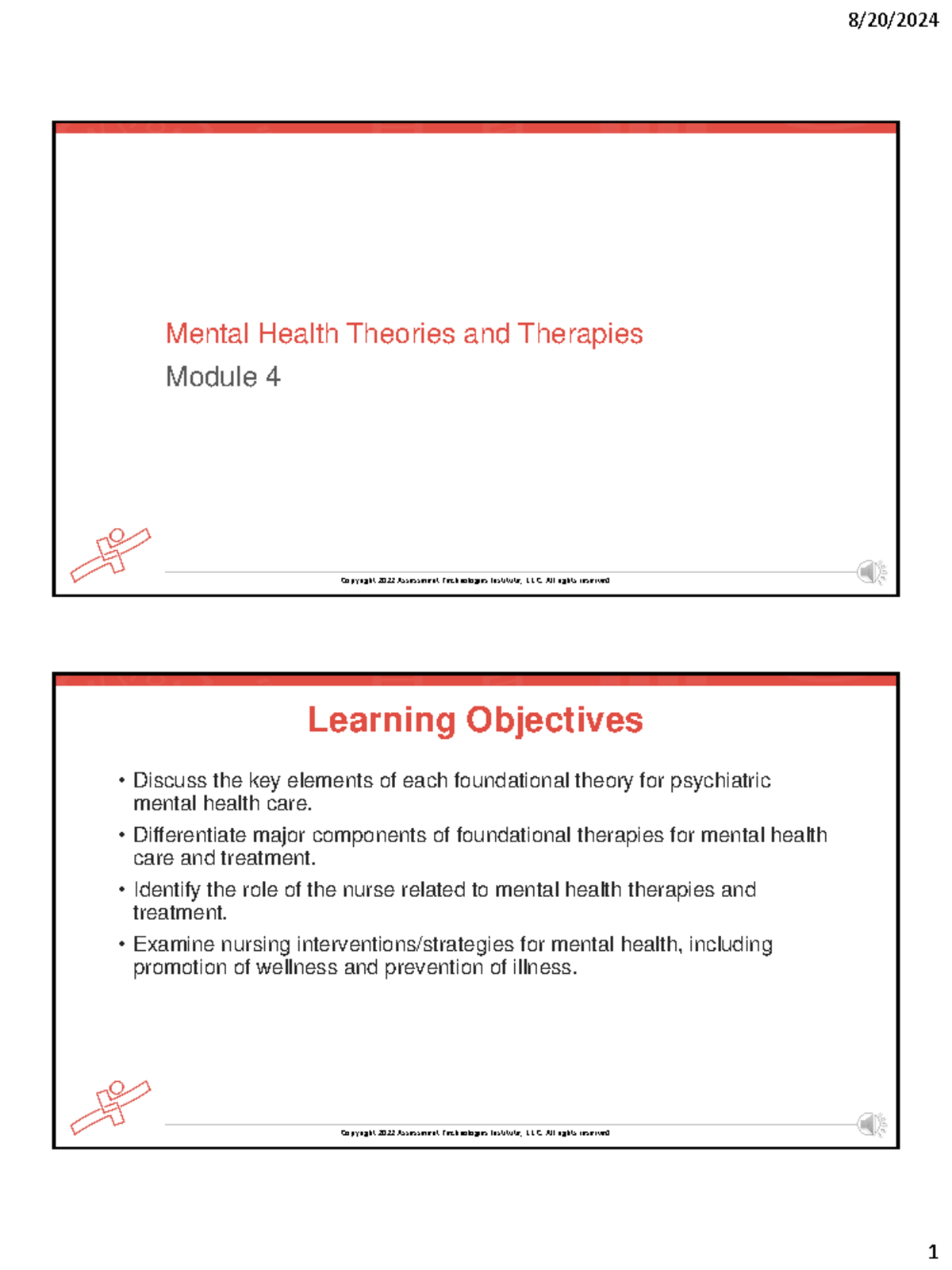 Module 4: Theories and Therapies in Psychiatric Mental Health Nursing ...