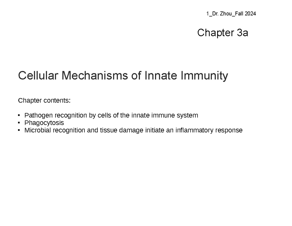 Immunology_Chapter 3a_Cell-Mediated Innate Immunity Concepts - Cellular ...