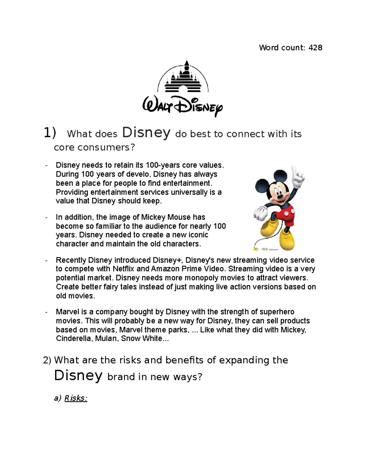 Disney Marketing Case Study Analysis: Risks & Benefits of Expansion ...