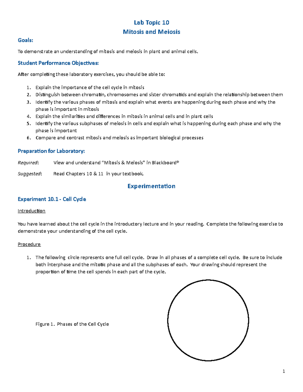 BI 151 - Lab 10: Understanding Mitosis and Meiosis in Cells - Studocu