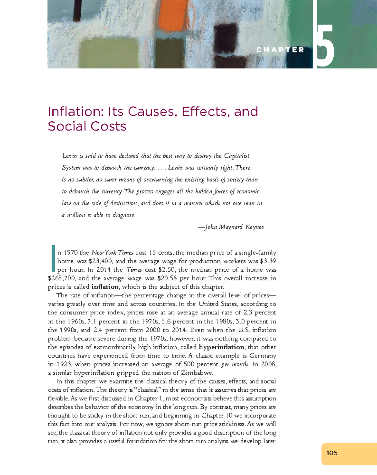CHAPTER 5: Inflation - Causes, Effects, and Social Costs (Mankiw Macro ...