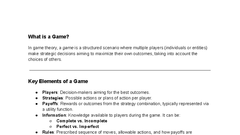GTDS-Module 1 Notes: Understanding Game Theory Concepts - Studocu