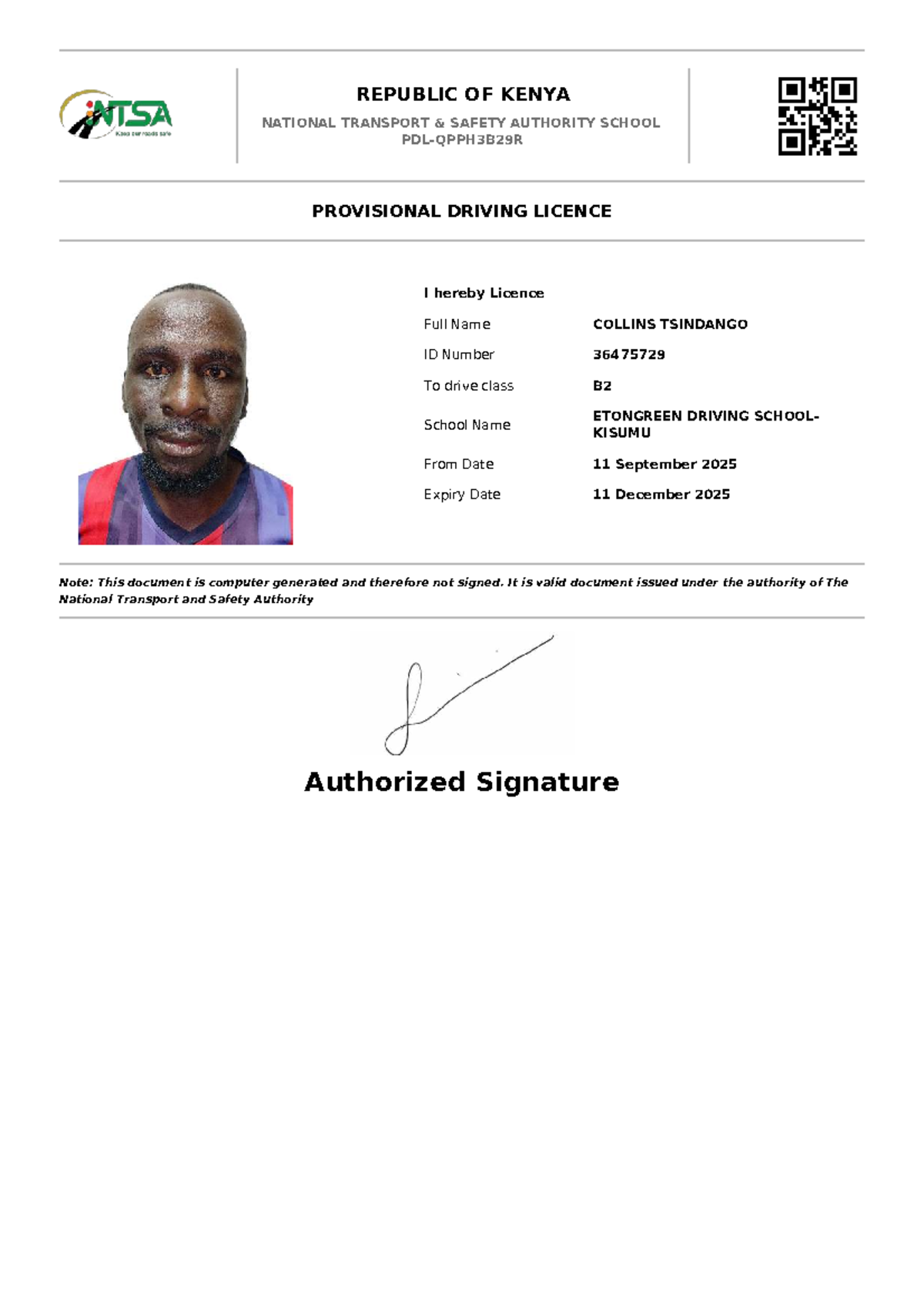 PDL-QPPH3B29R-Provisional Driving License colo - REPUBLIC OF KENYA ...