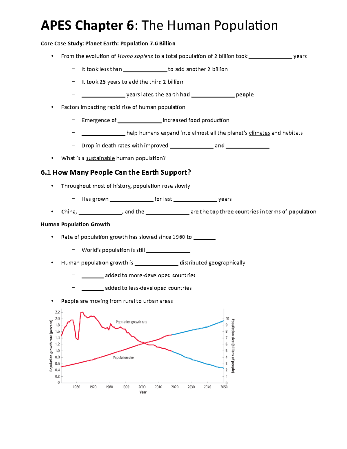 APES 20th Ed - Chapter 6: The Human Population Notes - Studocu