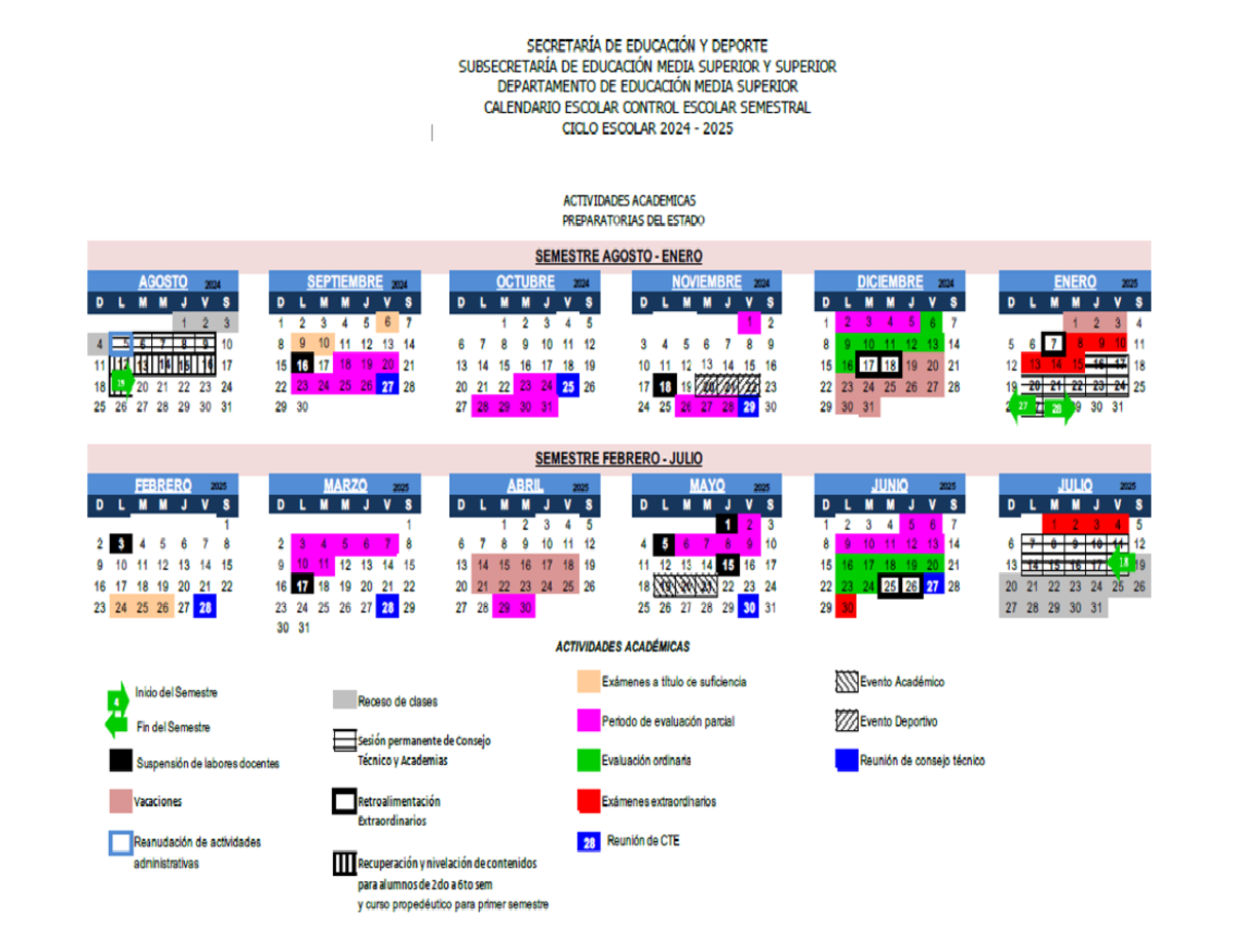 Calendario Escolar 2024-2025: Actividades Académicas y Fechas Clave ...