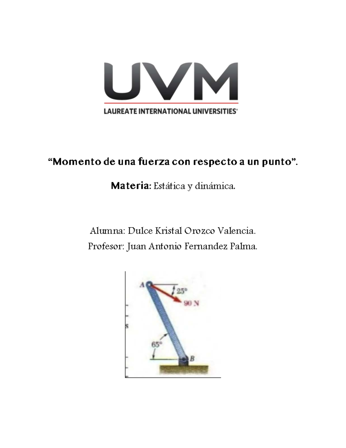 Momento de una fuerza con respecto a un punto - Estática y dinámica ...