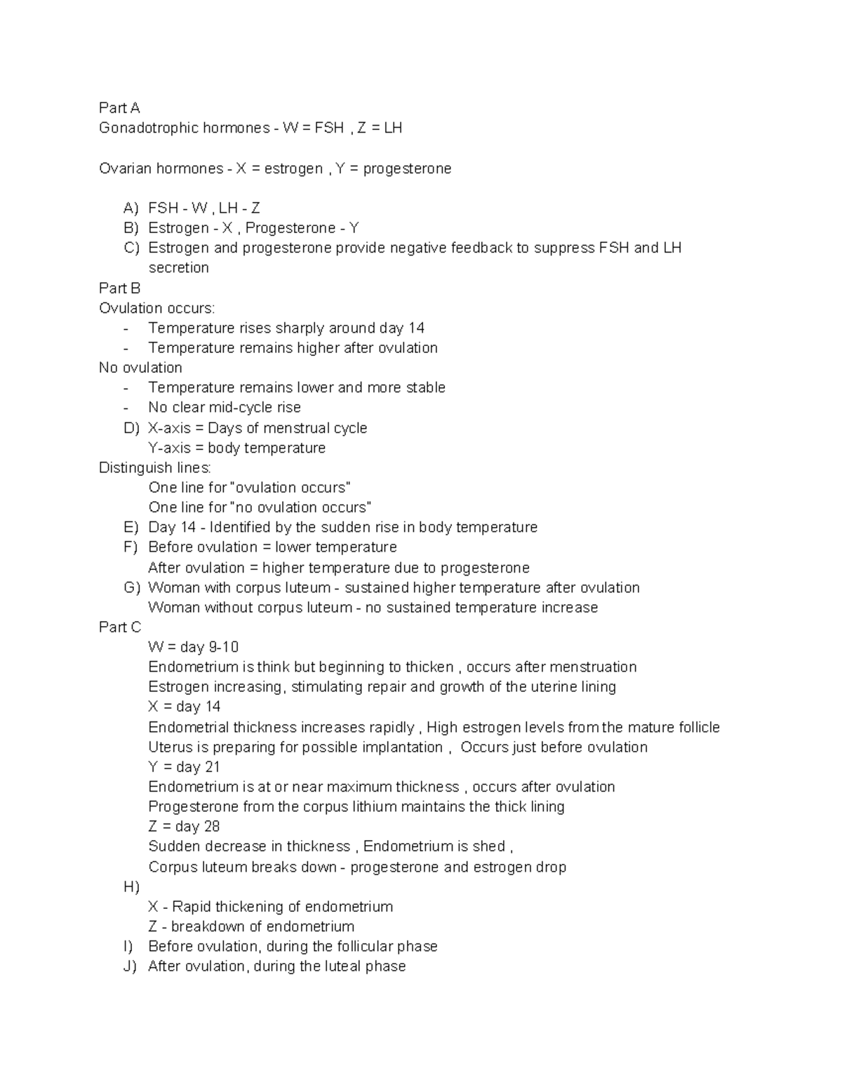 Grade 12 Bio: Gonadotrophic Hormones & Menstrual Cycle Overview - Studocu