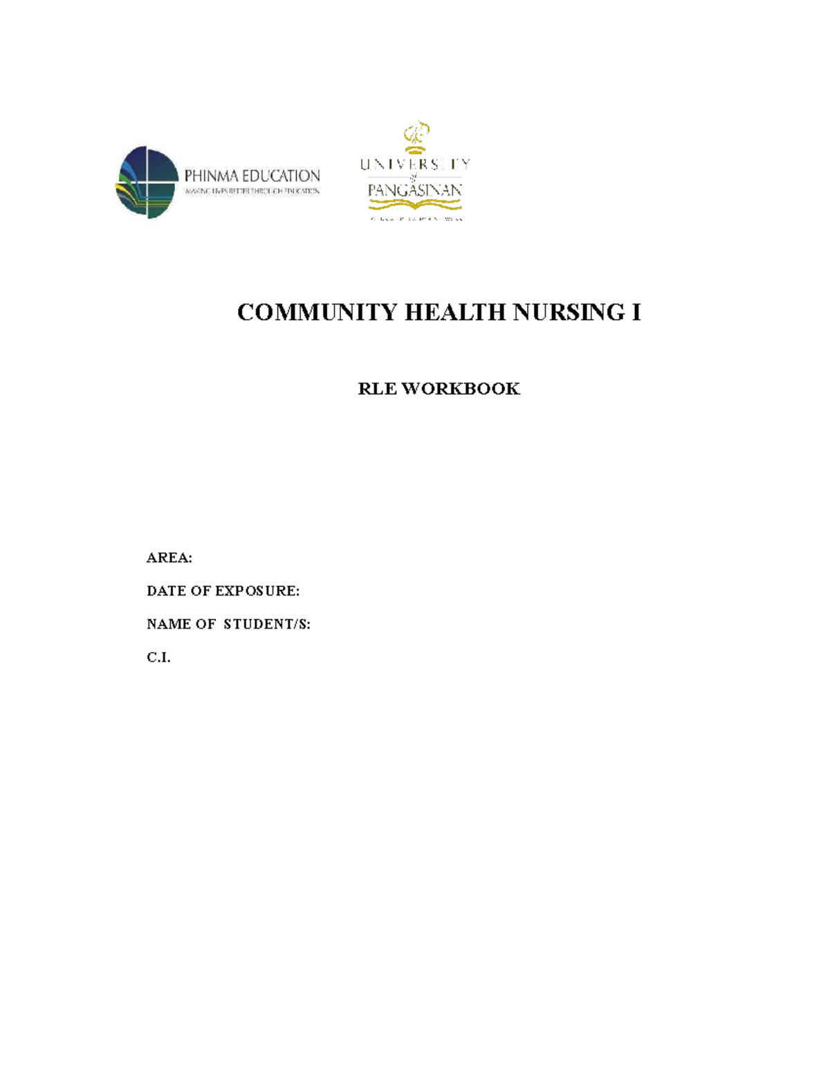 CHN 1 RLE Workbook: Family Assessment and Nursing Care Planning - Studocu