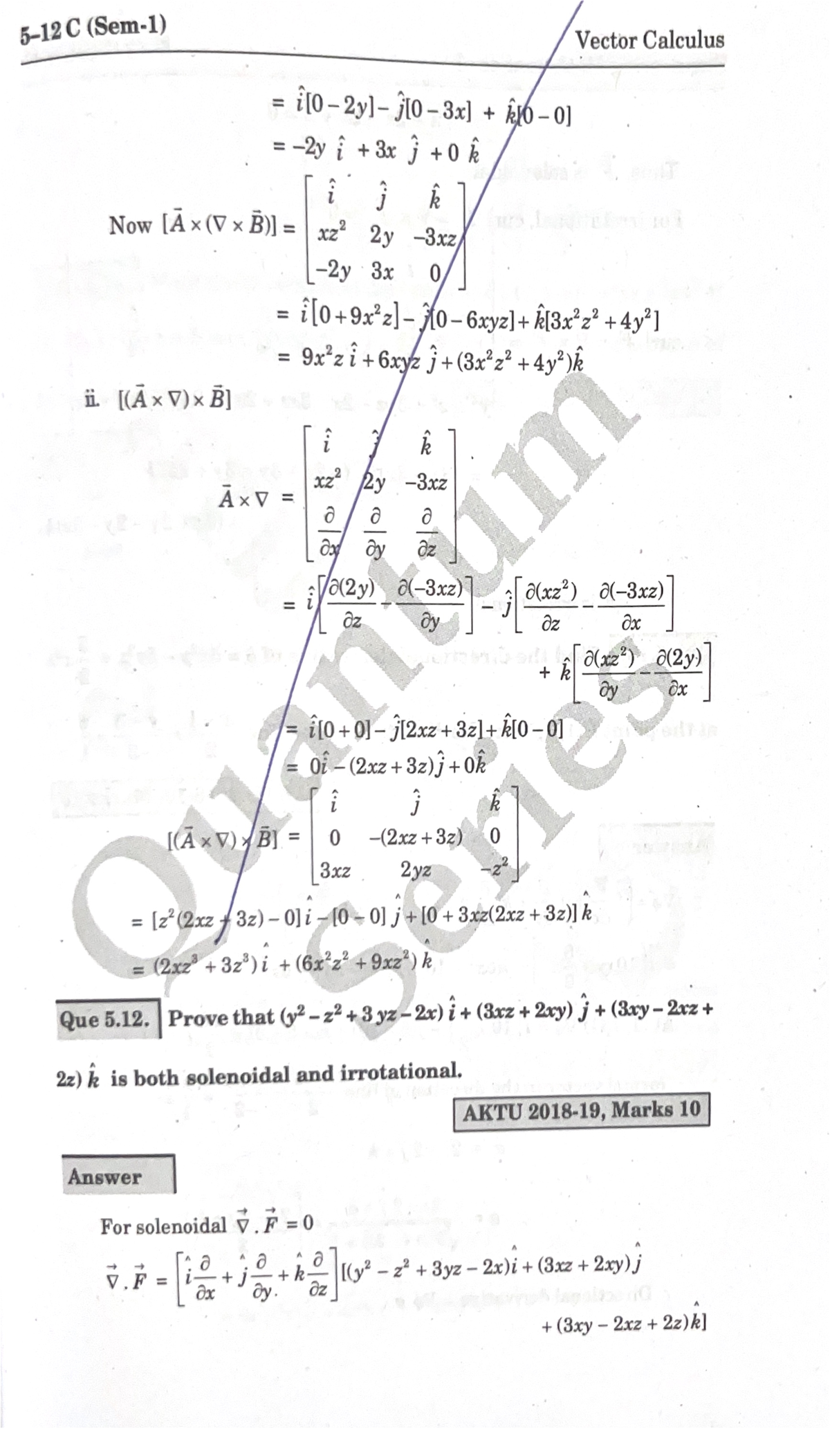Unit 5 - Quantum - Vector Calculus ijk Now 3x 0 ii. iik xz2 AxV dy az ...