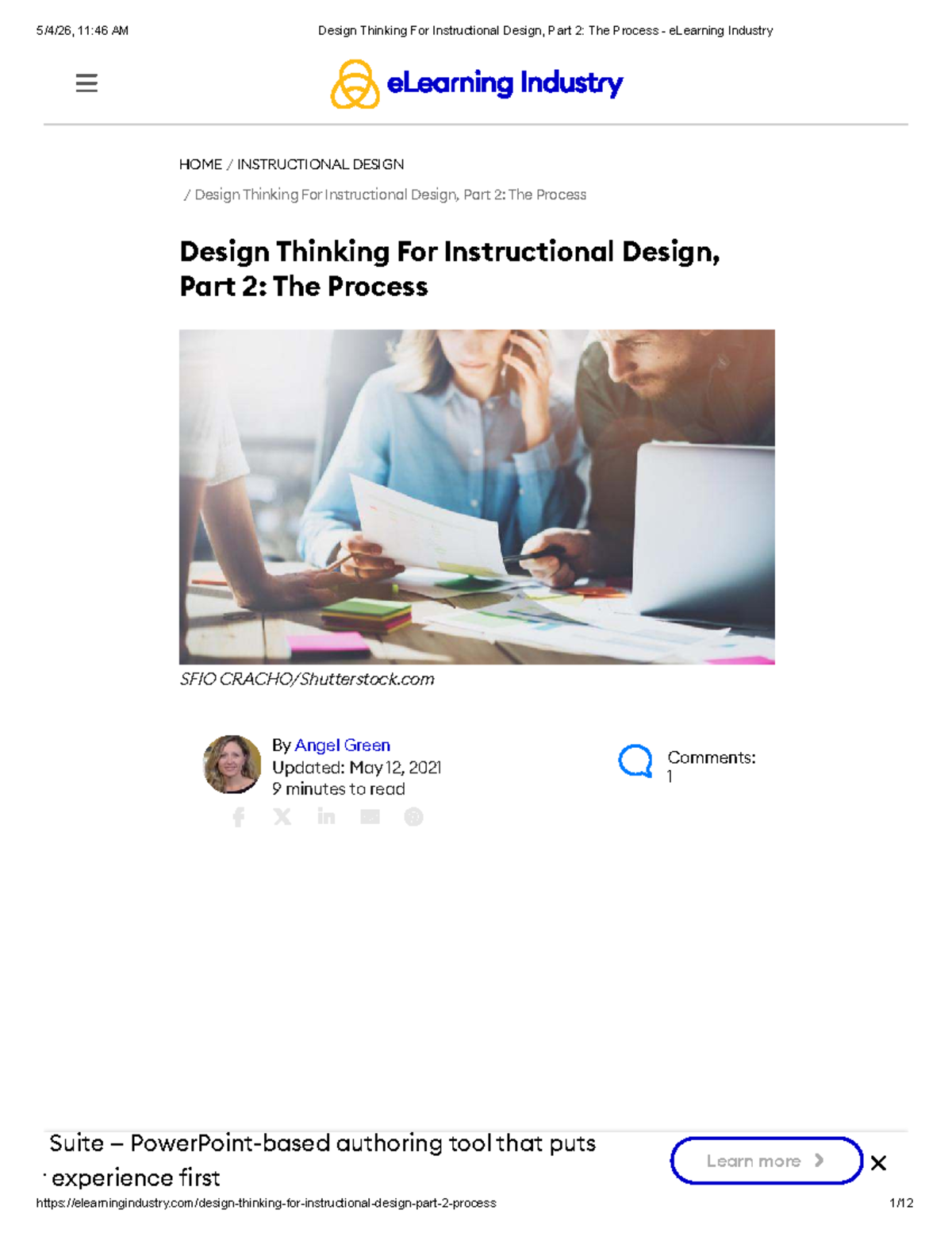 Design Thinking for Instructional Design: Part 2 - The Process - Studocu