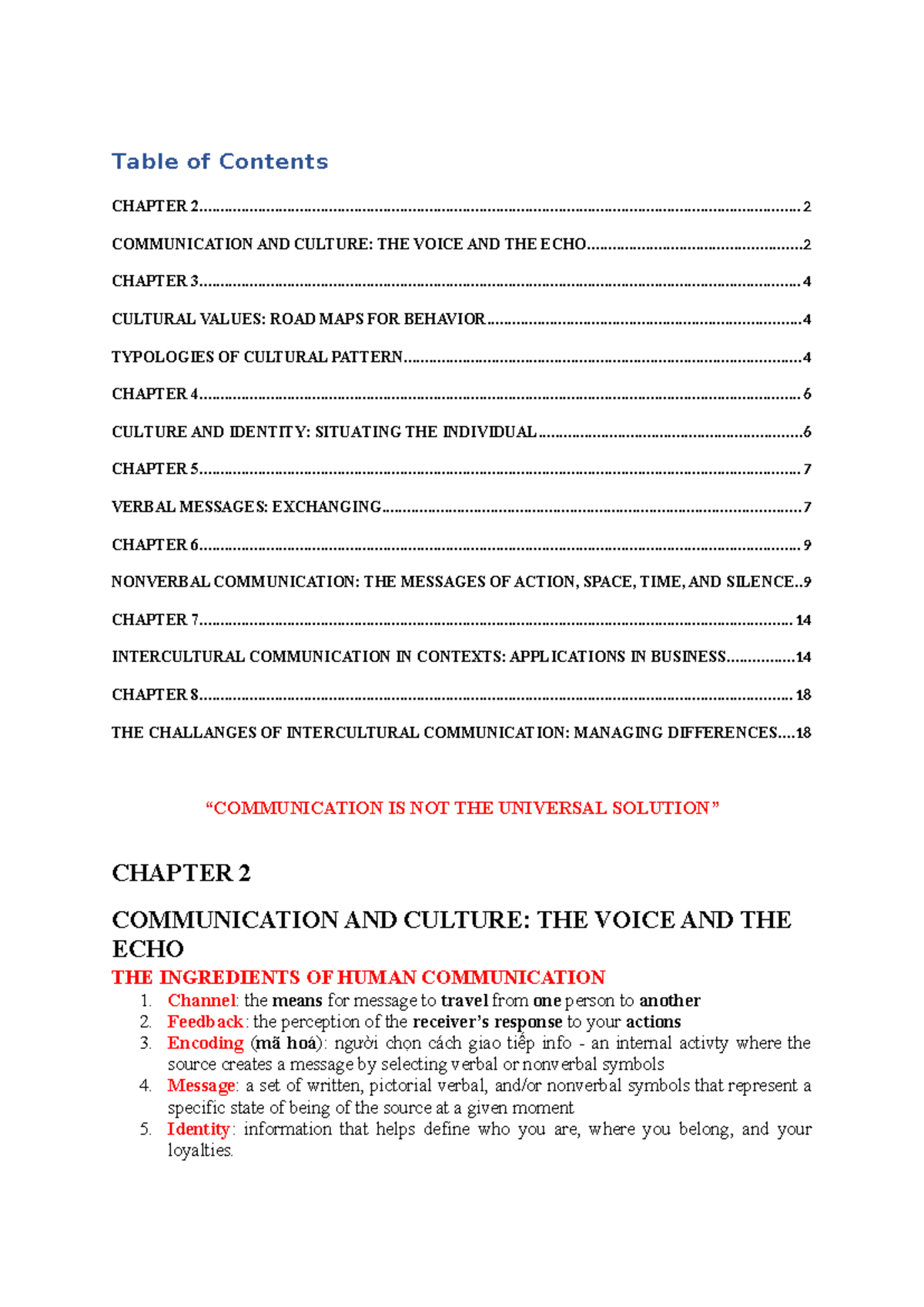 Gtlvh - Summarized notes from source material - Table of Contents ...