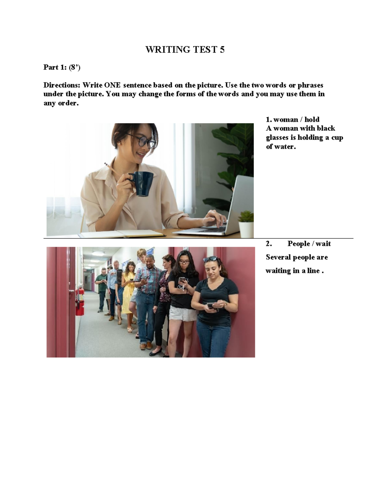 [TEST 5][ĐỀ Writing] - Writing Test Directions & Responses - Studocu