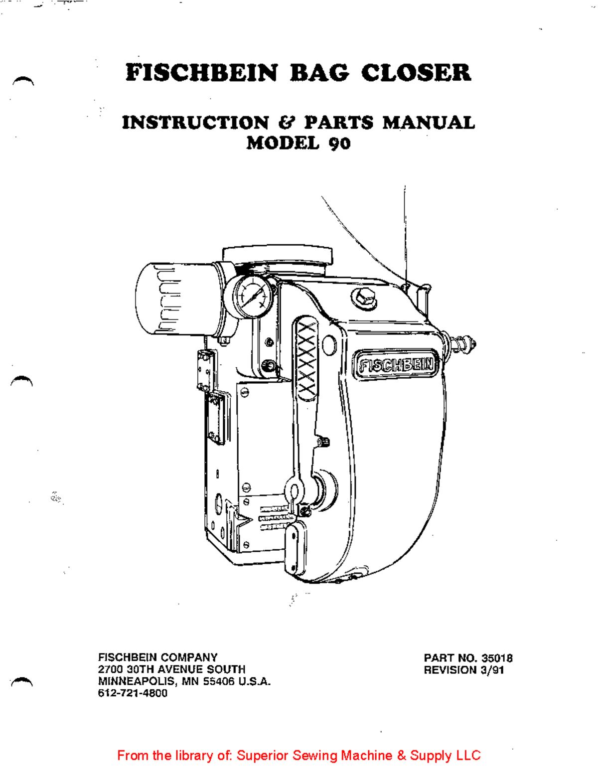 FISCHBEIN MODEL 90 BAG CLOSER INSTRUCTION MANUAL - Studocu