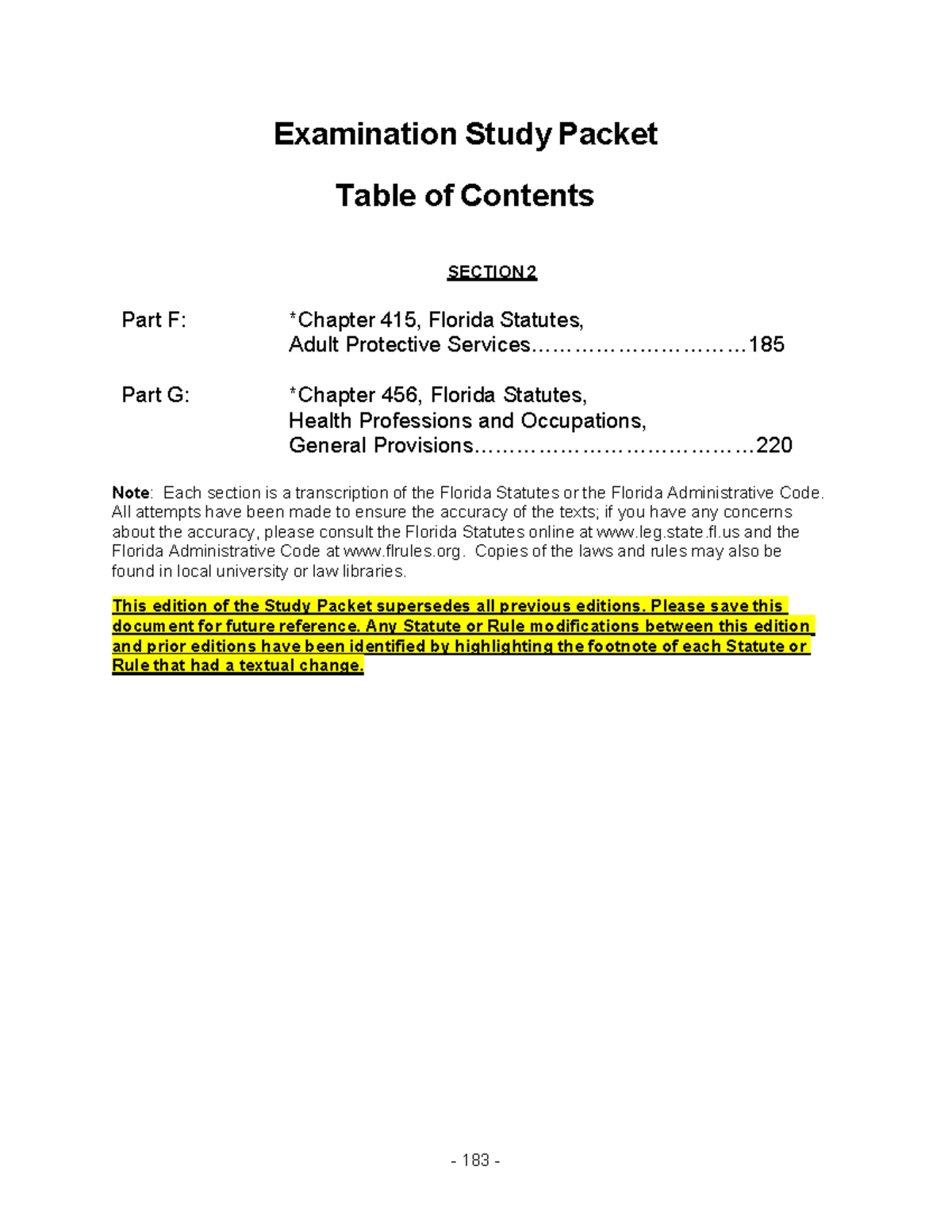 Adult Protective Services Overview: Florida Statutes (Chapter 415 ...