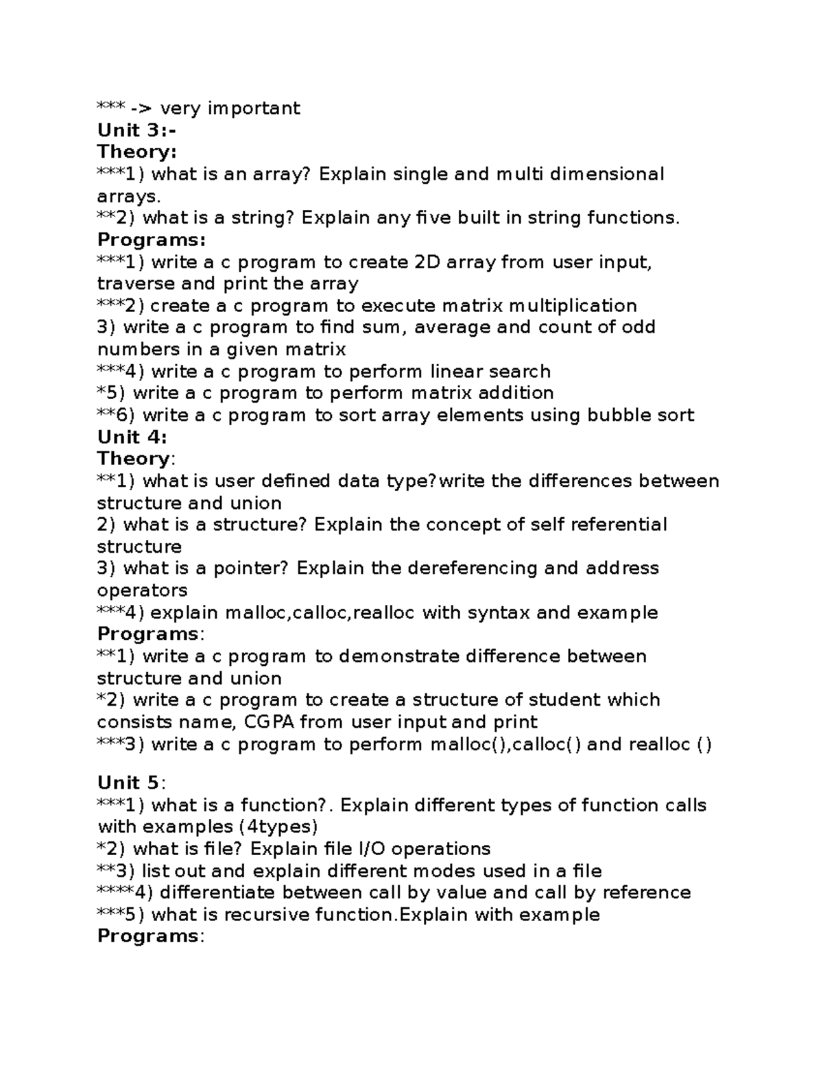 Unit 3-5: C Programming Concepts & Functions - Key Topics & Programs ...