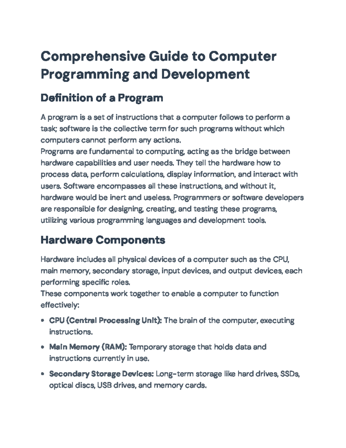 Comprehensive Guide to Computer Programming & Development Concepts ...