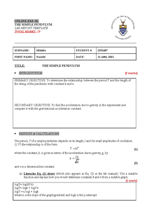 Experiment 08 - Diffraction Grating - PHYS1032/1033 - Studocu