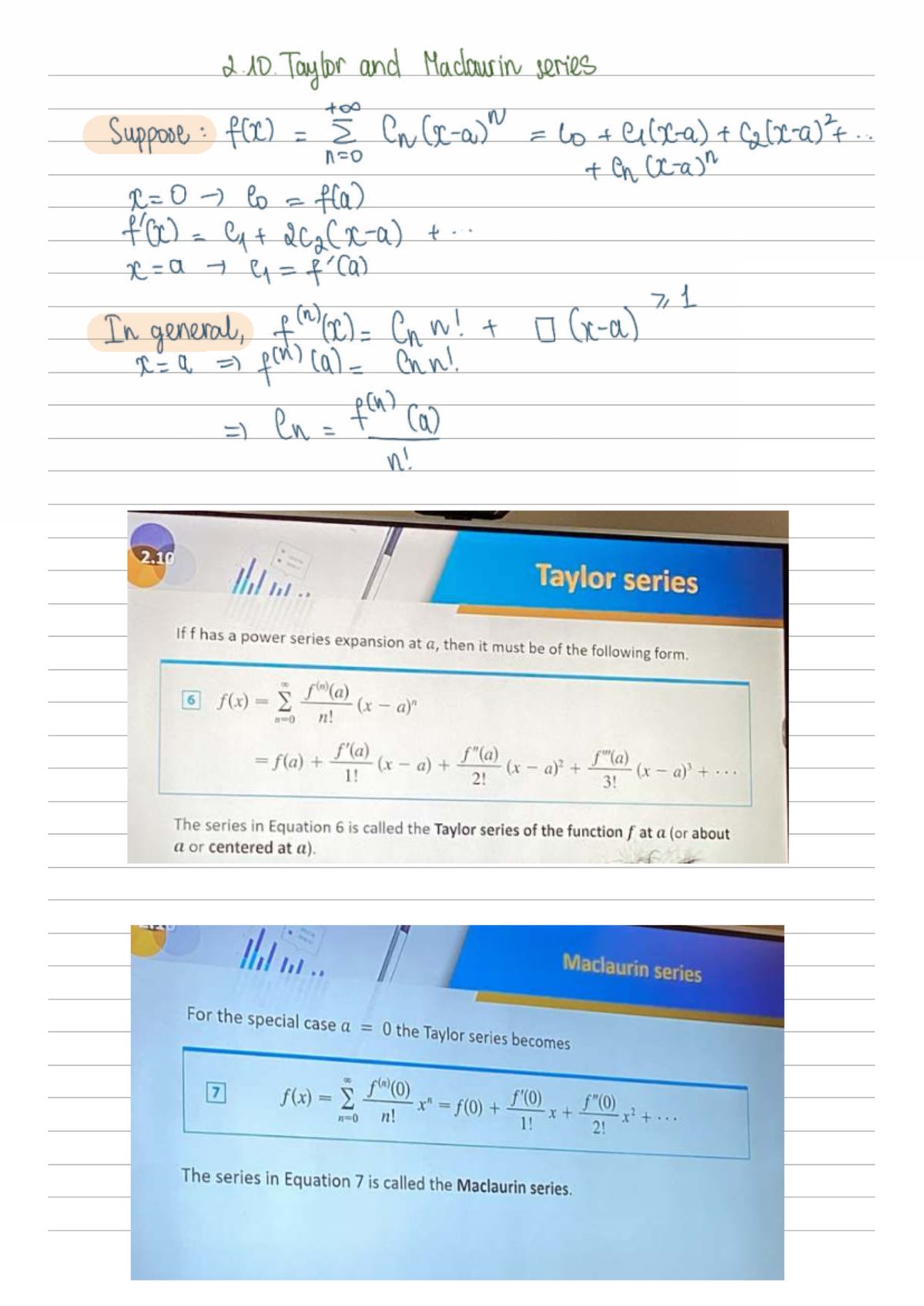 Calculus 2: Taylor and Maclaurin Series Overview and Examples - Studocu