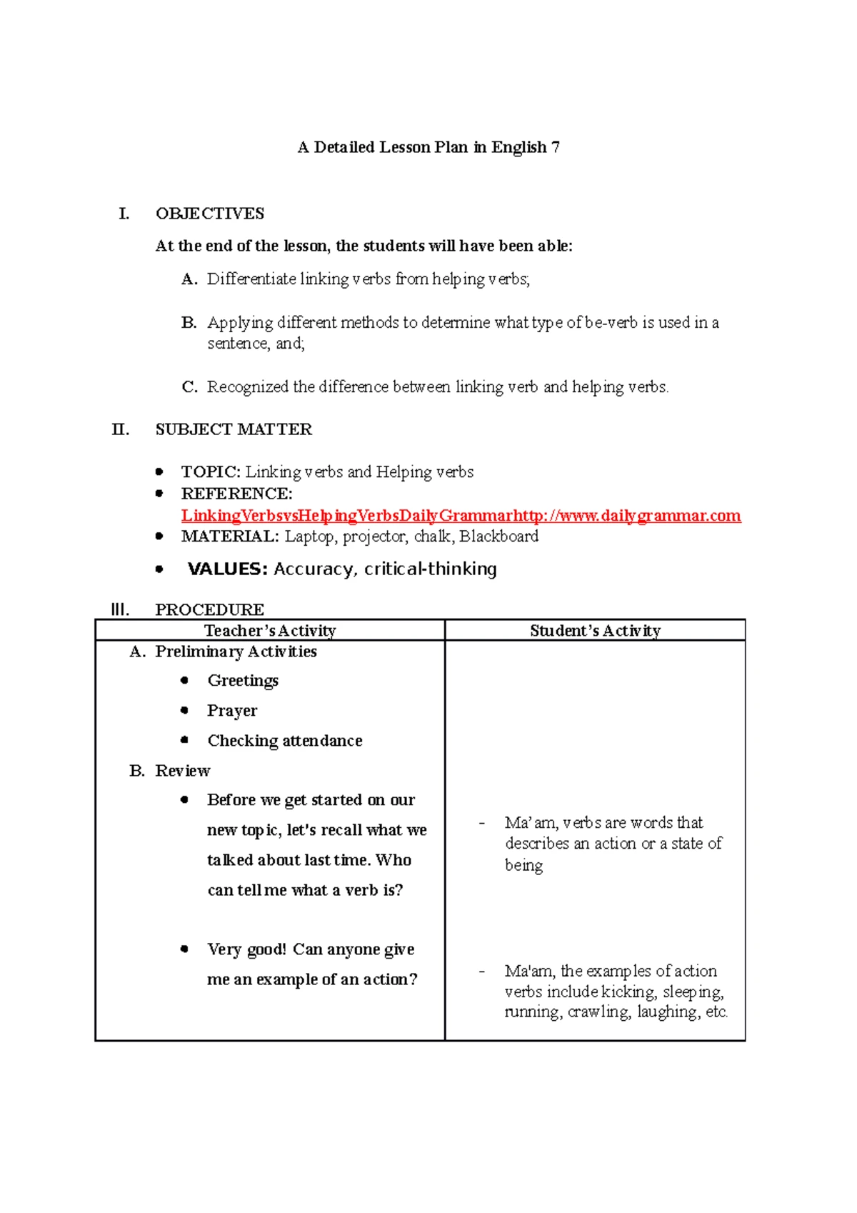 SMAW 11 q1 w1 - Sample Lesson Plan - Grade 11 DAILY LESSON LOG School Stand Alone Senior High ...