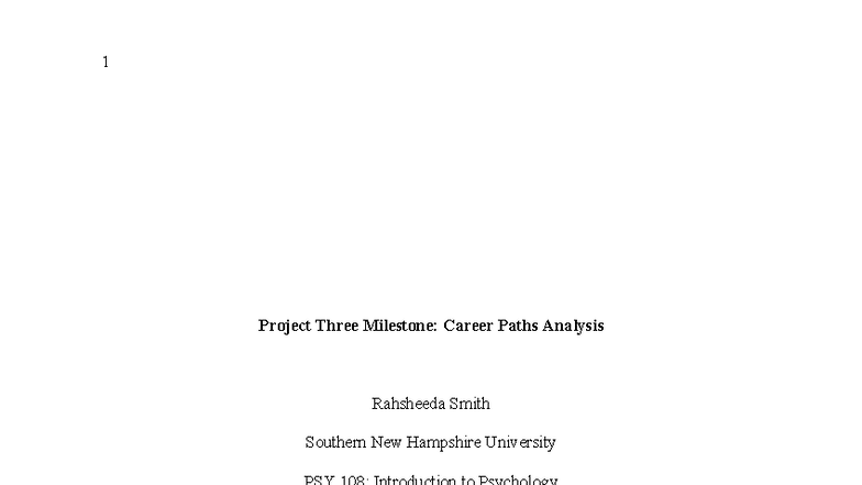 PSY 108 Project Three Milestone: Analyzing Career Paths in Social Work ...