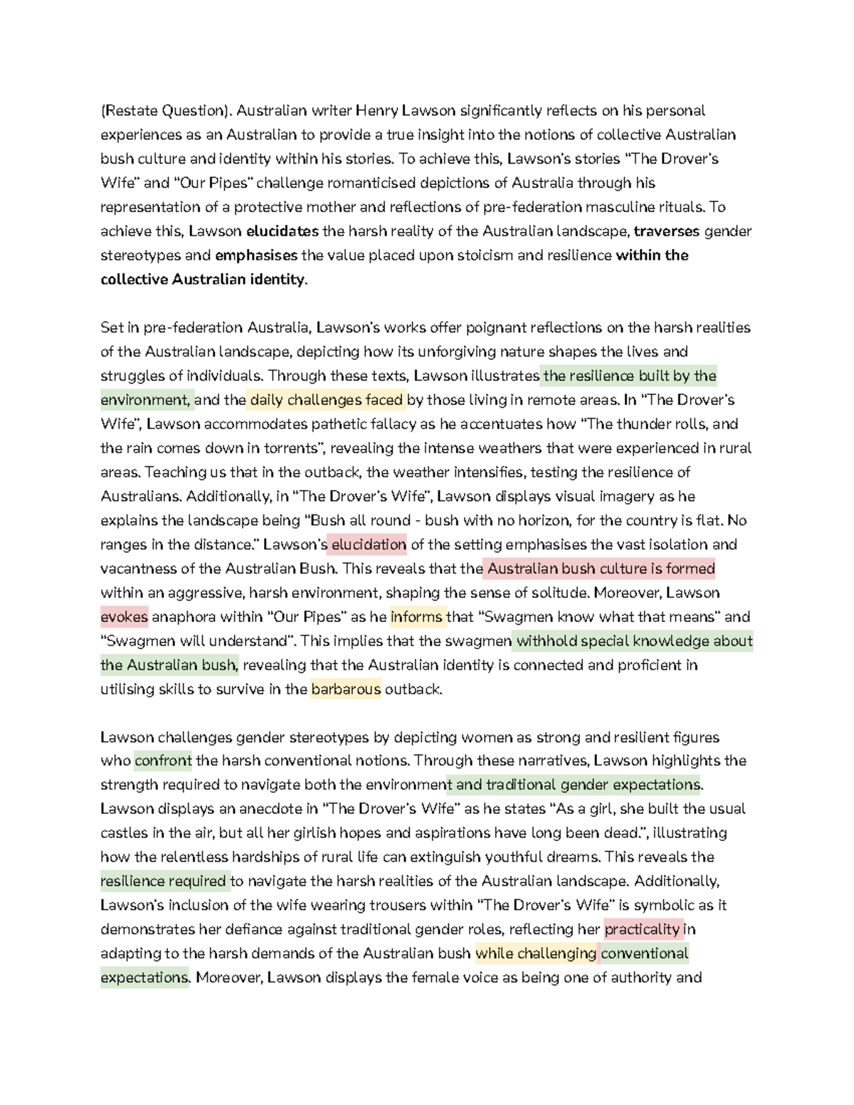 Henry Lawson: Analyzing "The Drover's Wife" & "Our Pipes" (ENG101 ...